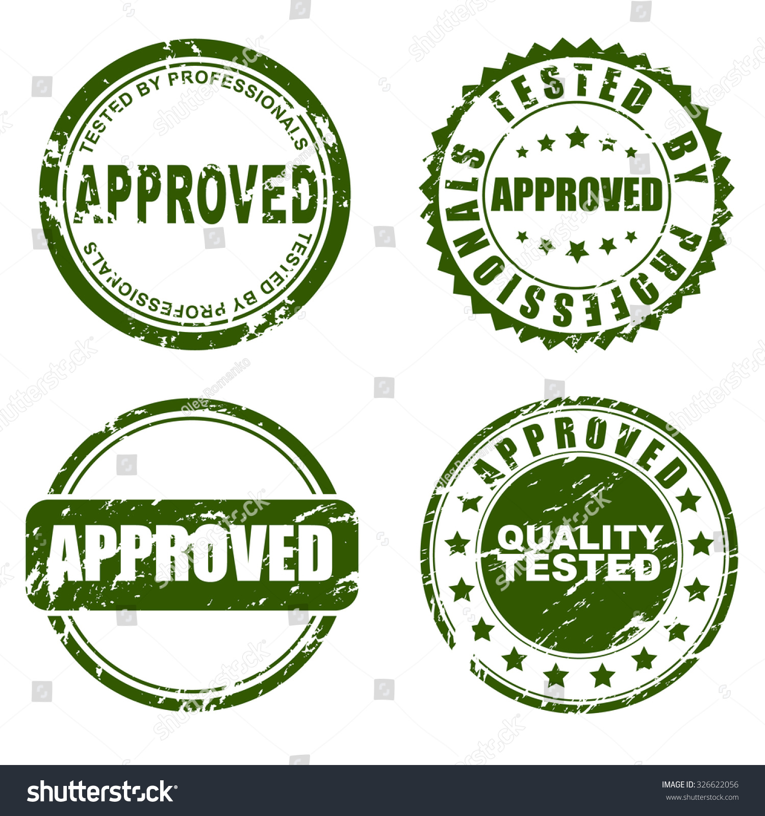 Green Stamp Approved Stock Vector (Royalty Free) 326622056