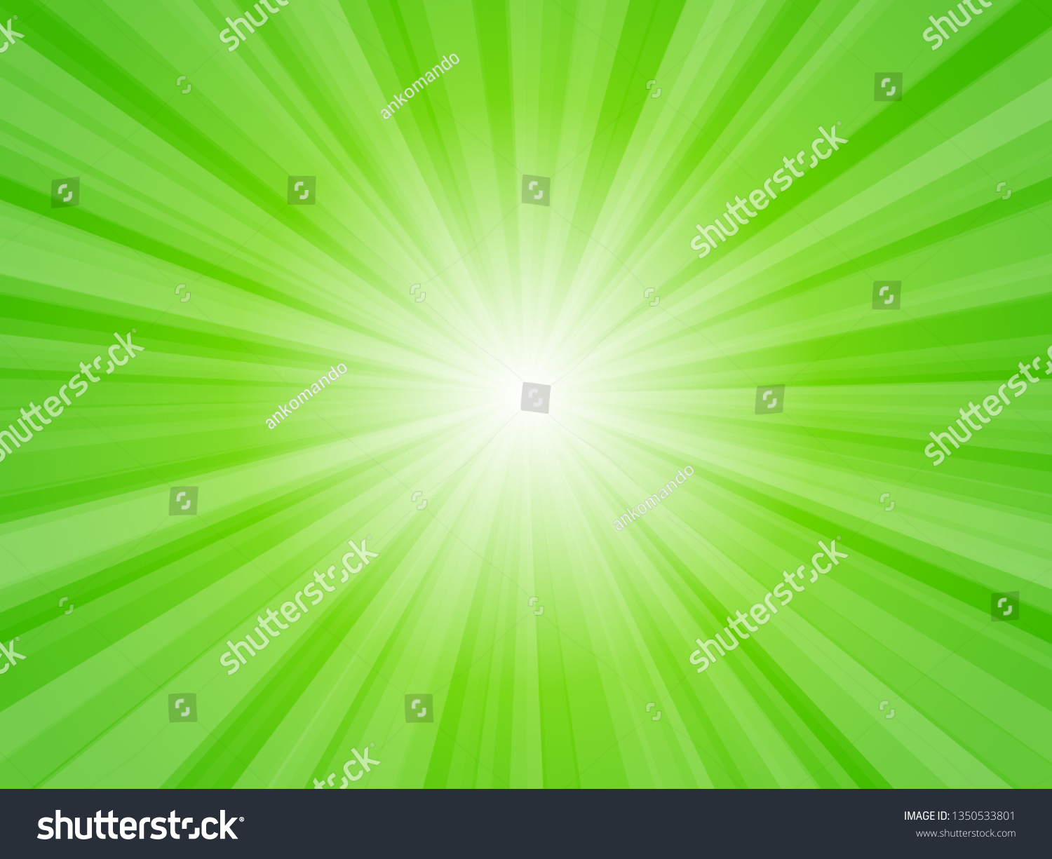 Green Sunburst Background Stock Vector (Royalty Free) 1350533801