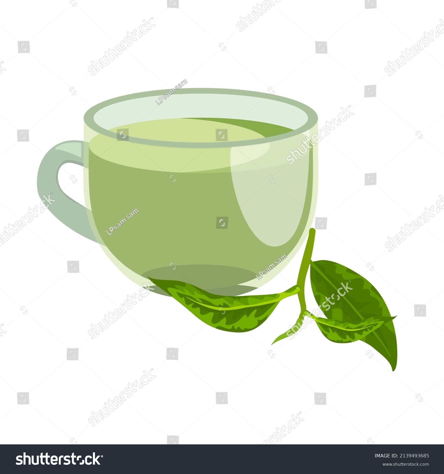 Green Tea Tea Shoot Vector Illustration Stock Vector (Royalty Free ...