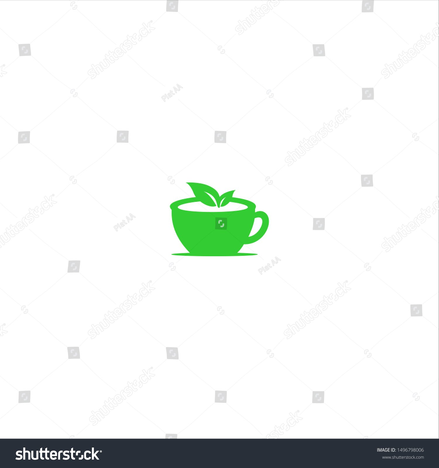 Green Tea Logo Design Simple Stock Vector (Royalty Free) 1496798006 ...