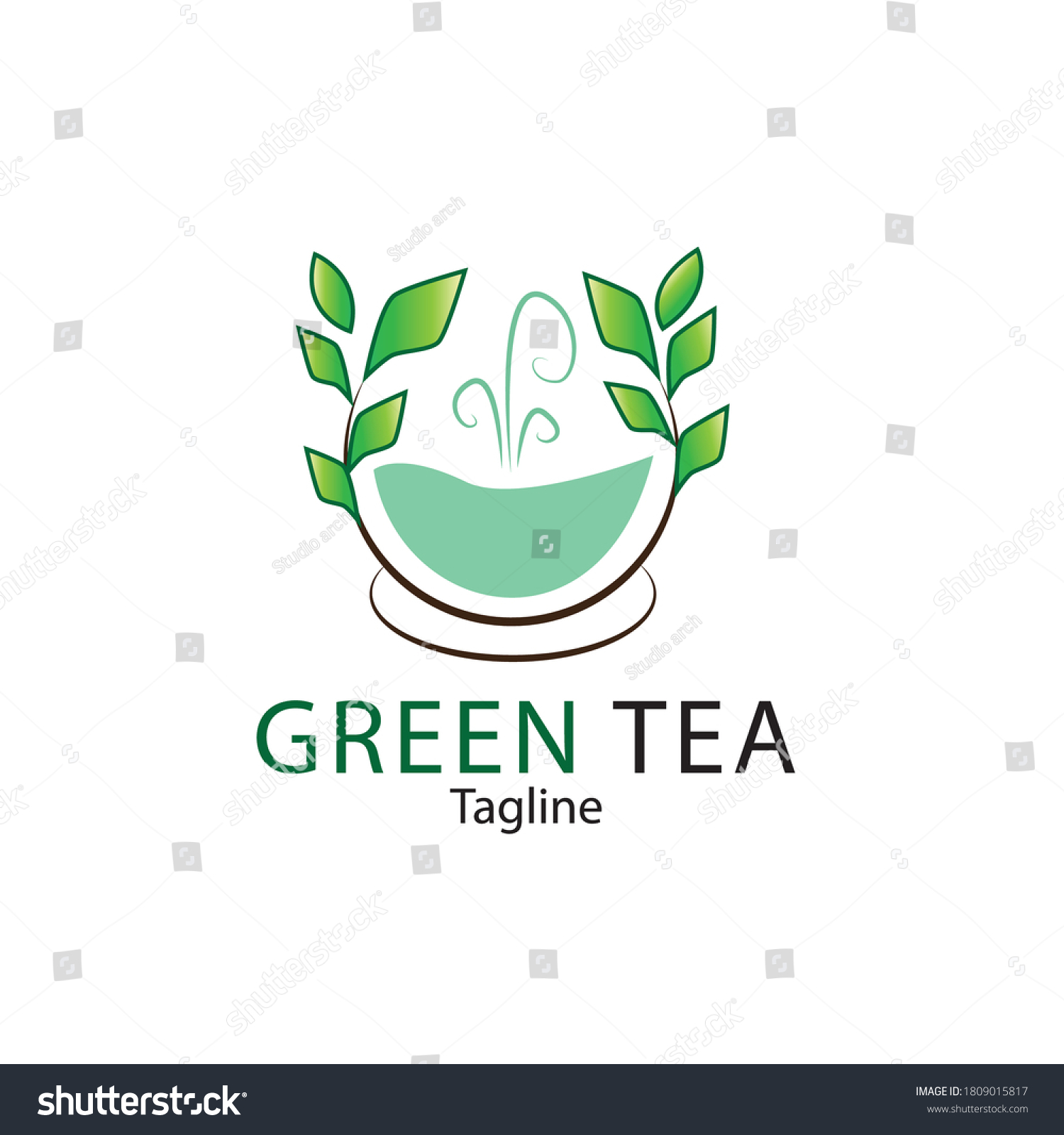 Green Tea Logo Vector Illustration Stock Vector (Royalty Free ...