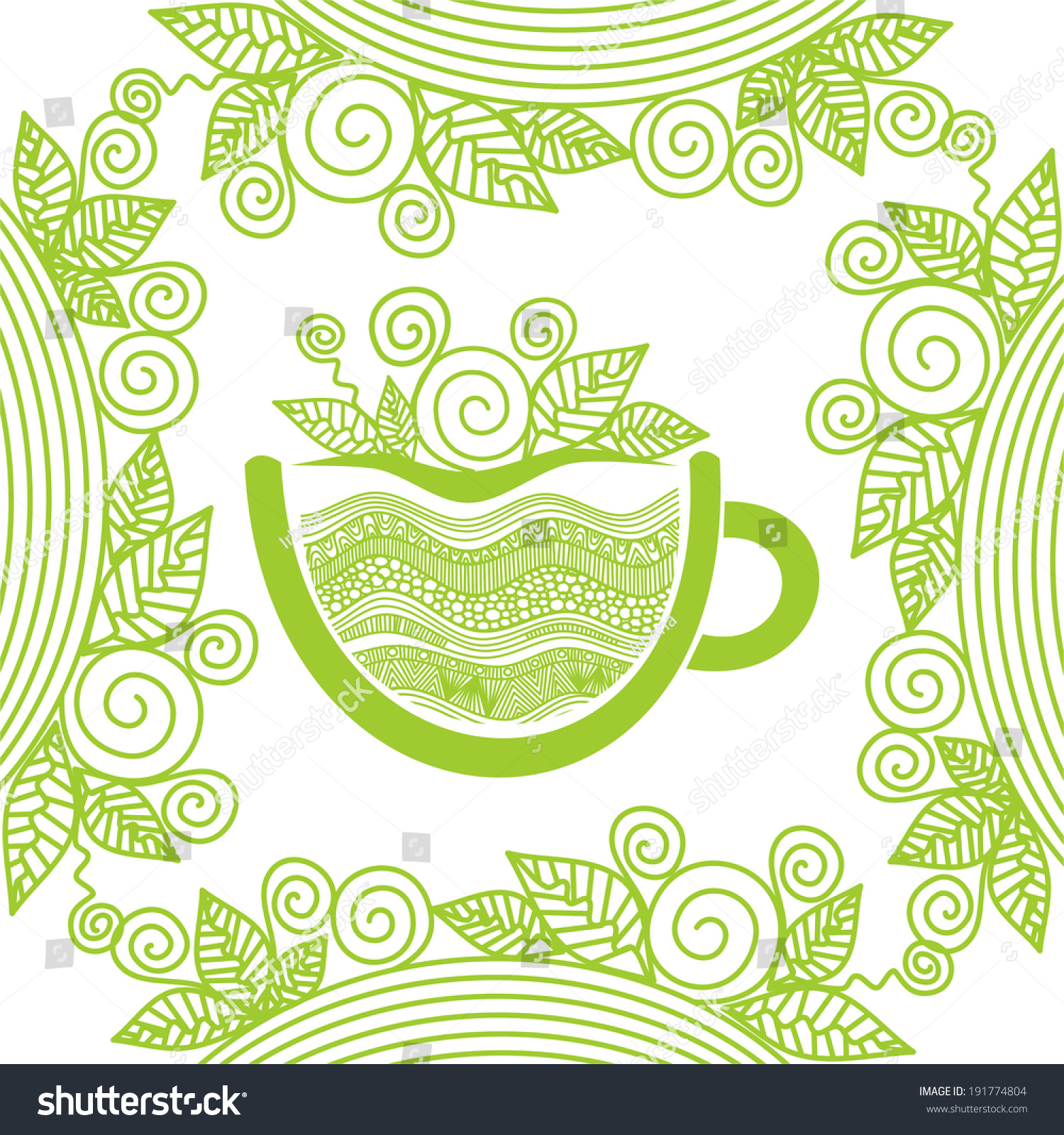 Green Tea Vector Illustration Stock Vector (Royalty Free) 191774804 ...