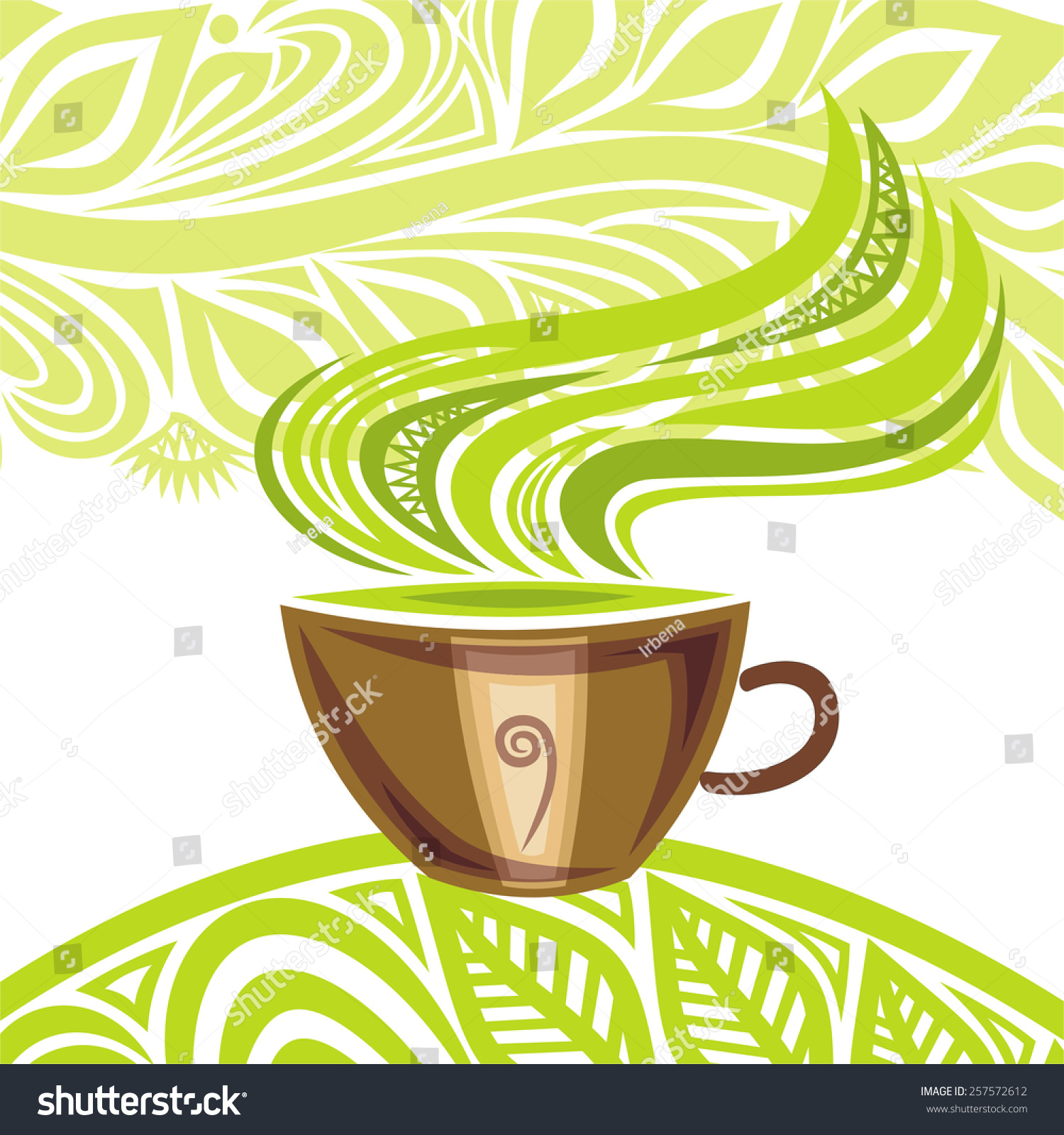 Green Tea Vector Illustration Stock Vector (Royalty Free) 257572612 ...
