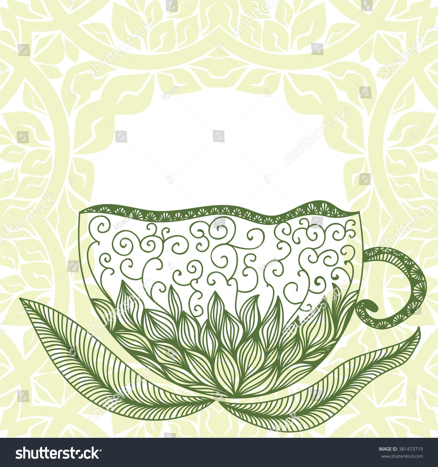 Green Tea Vector Illustration Stock Vector (Royalty Free) 381473719 ...