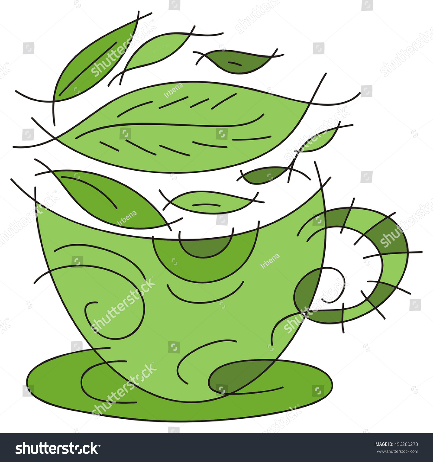 Green Tea Vector Illustration Stock Vector (Royalty Free) 456280273 ...