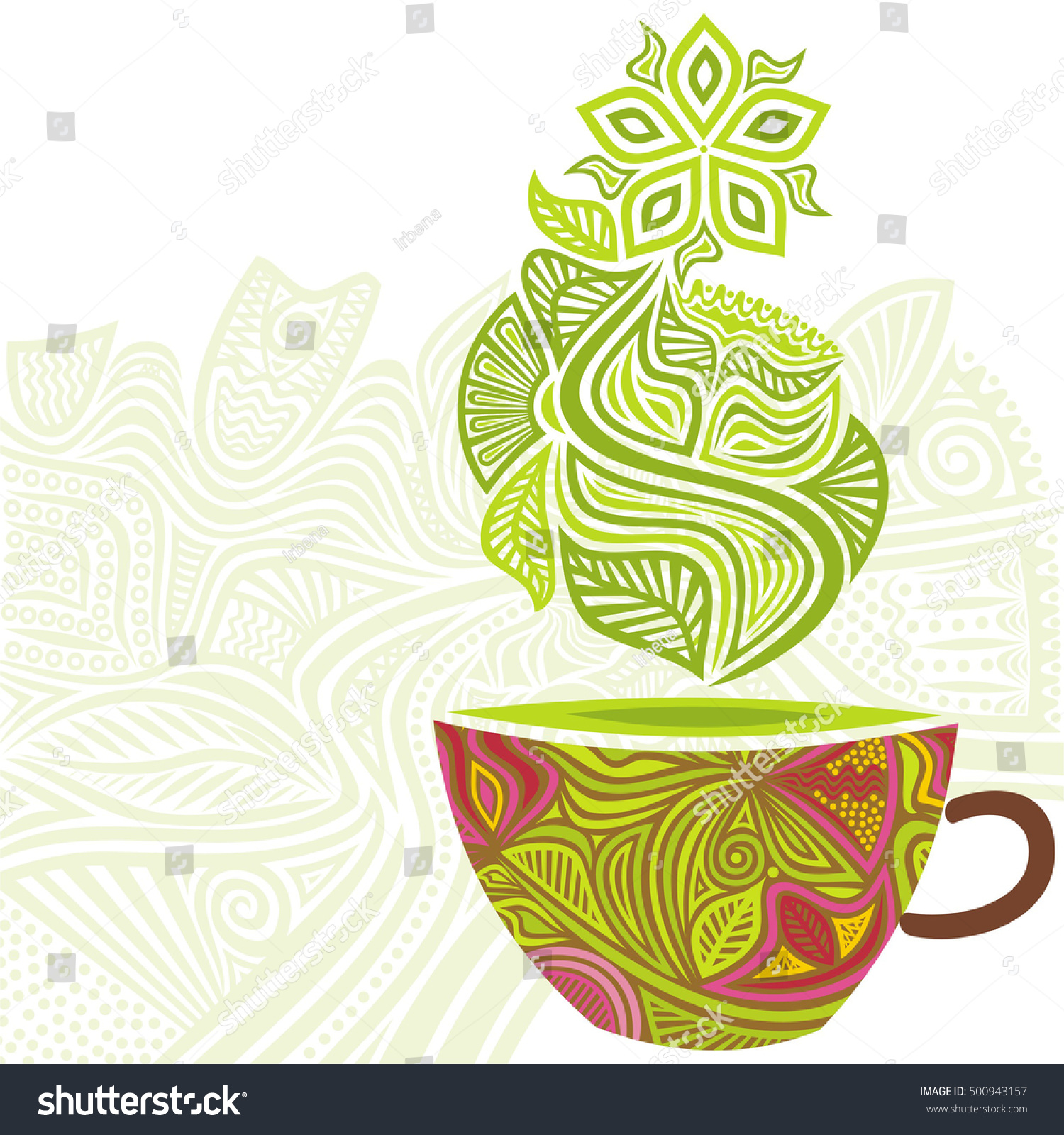 Green Tea Vector Illustration Stock Vector (Royalty Free) 500943157 ...