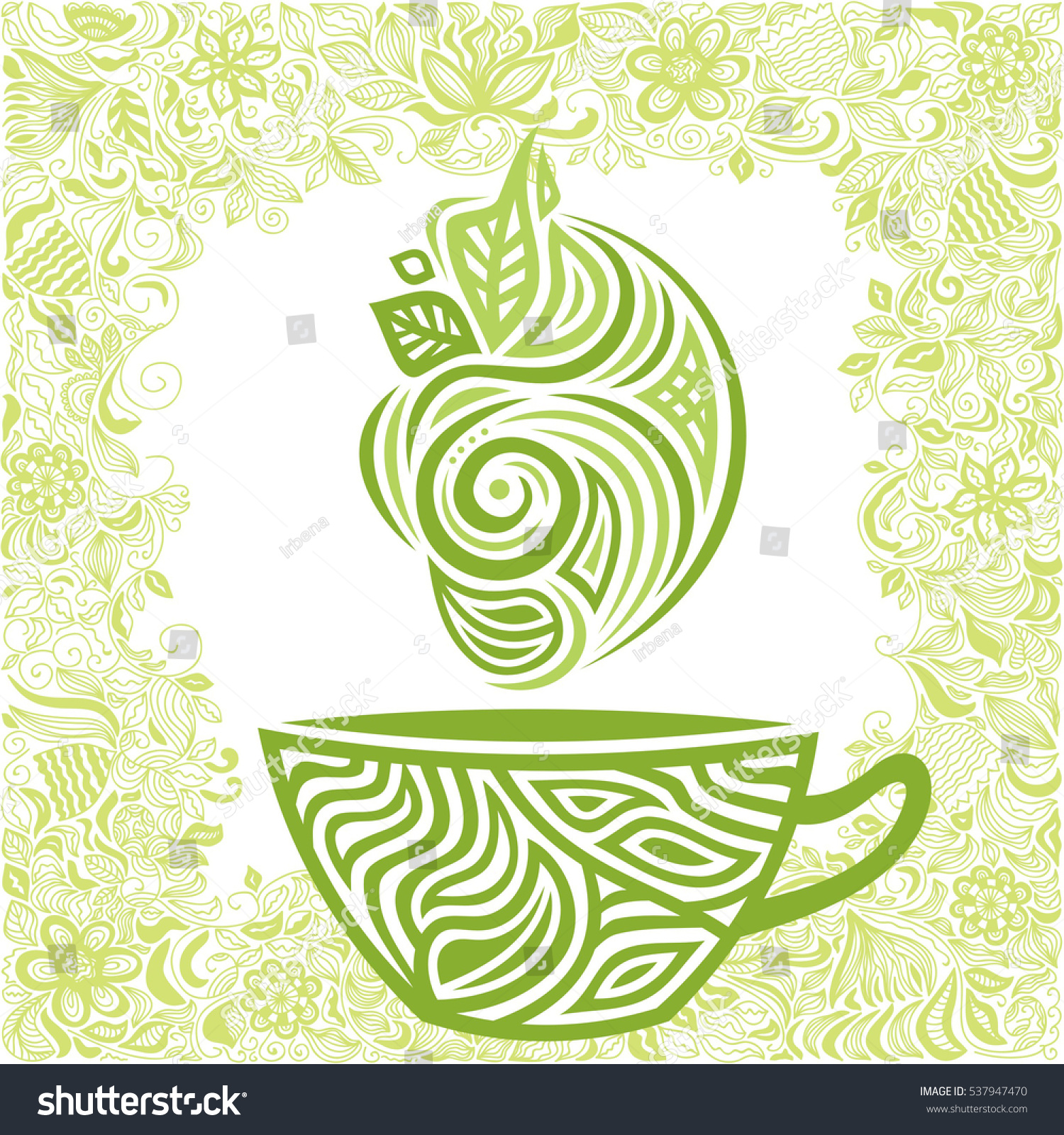 Green Tea Vector Illustration Stock Vector (Royalty Free) 537947470