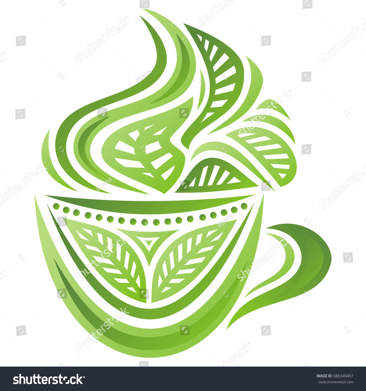 Green Tea Vector Illustration Stock Vector (Royalty Free) 688349497 ...