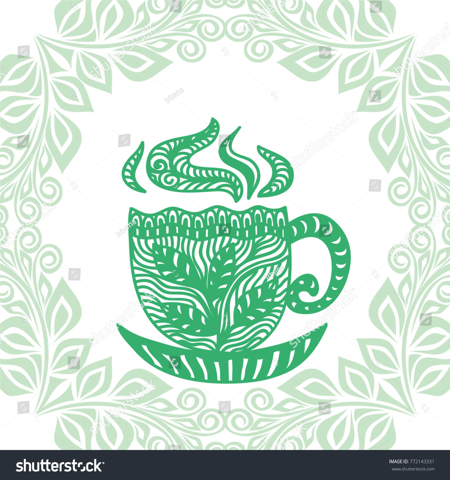 Green Tea Vector Illustration Stock Vector (Royalty Free) 772143331 ...