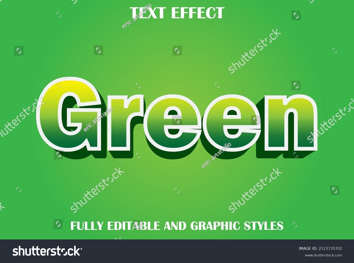 Green Text Effect Template 3d Text Stock Vector (Royalty Free ...