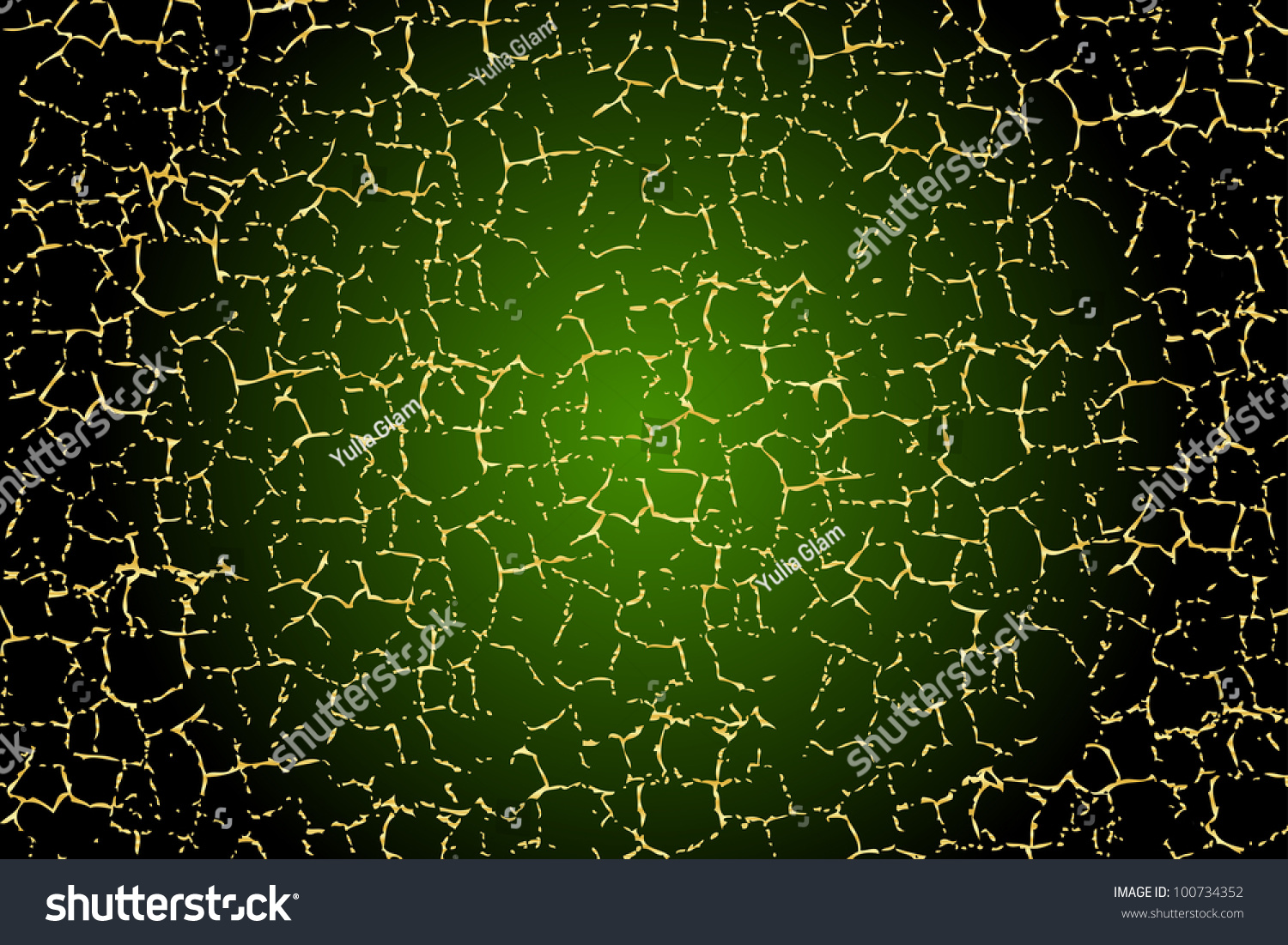 Green Texture Gold Cracks Stock Vector (Royalty Free) 100734352 ...
