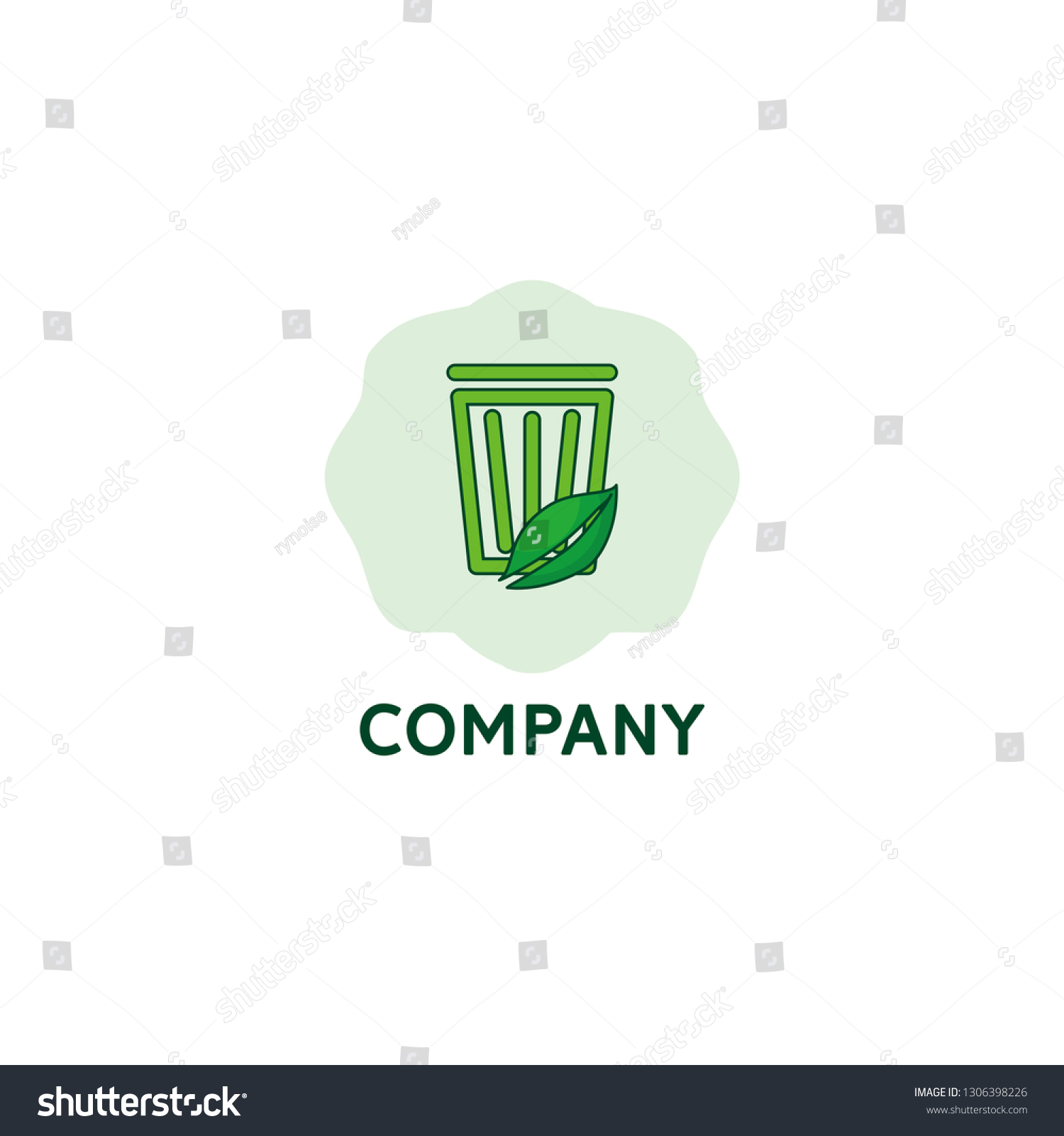 Green Trash Logo Stock Vector (Royalty Free) 1306398226 | Shutterstock