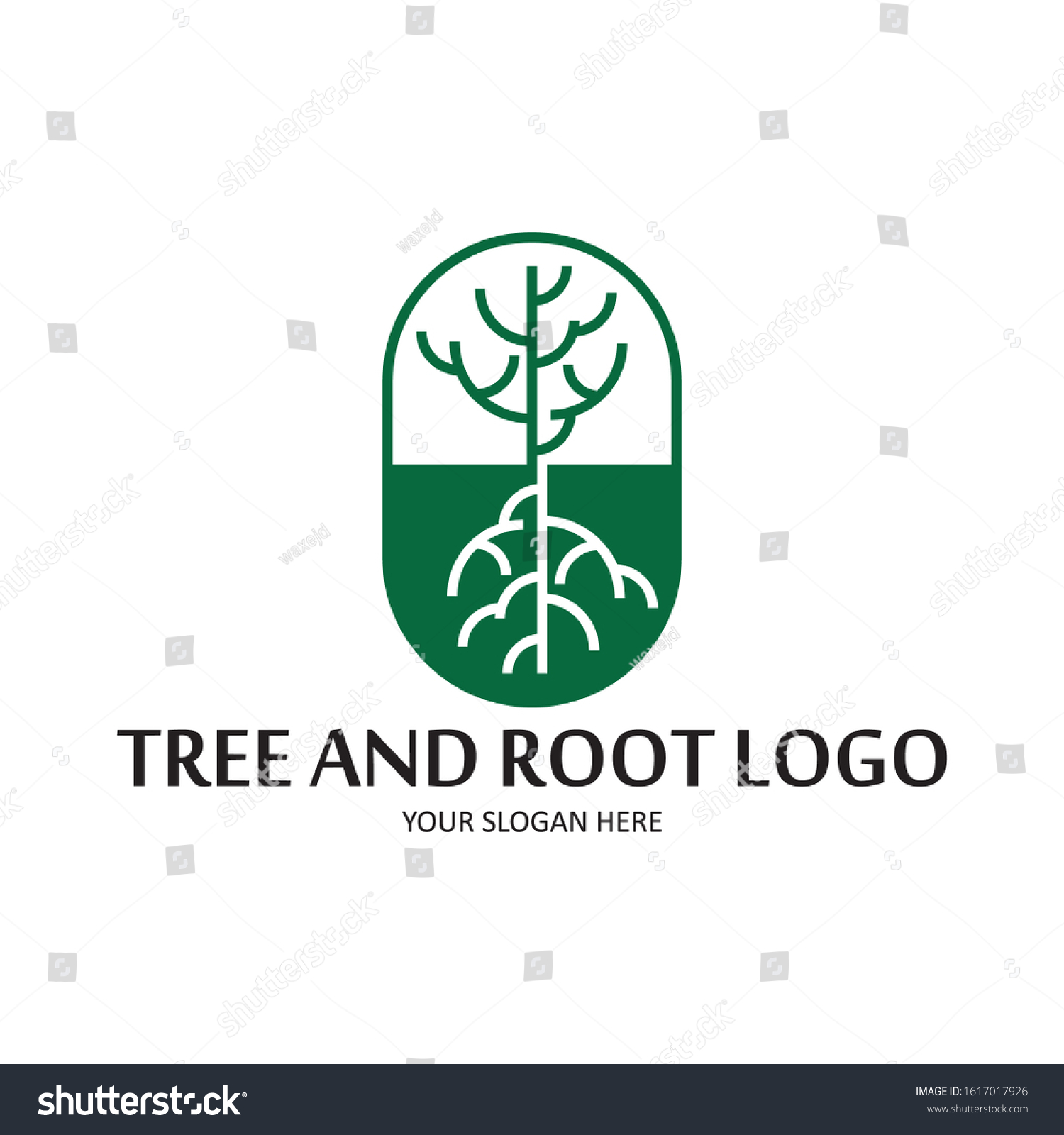 Green Tree Root Logo Vector Illustration Stock Vector (Royalty Free ...