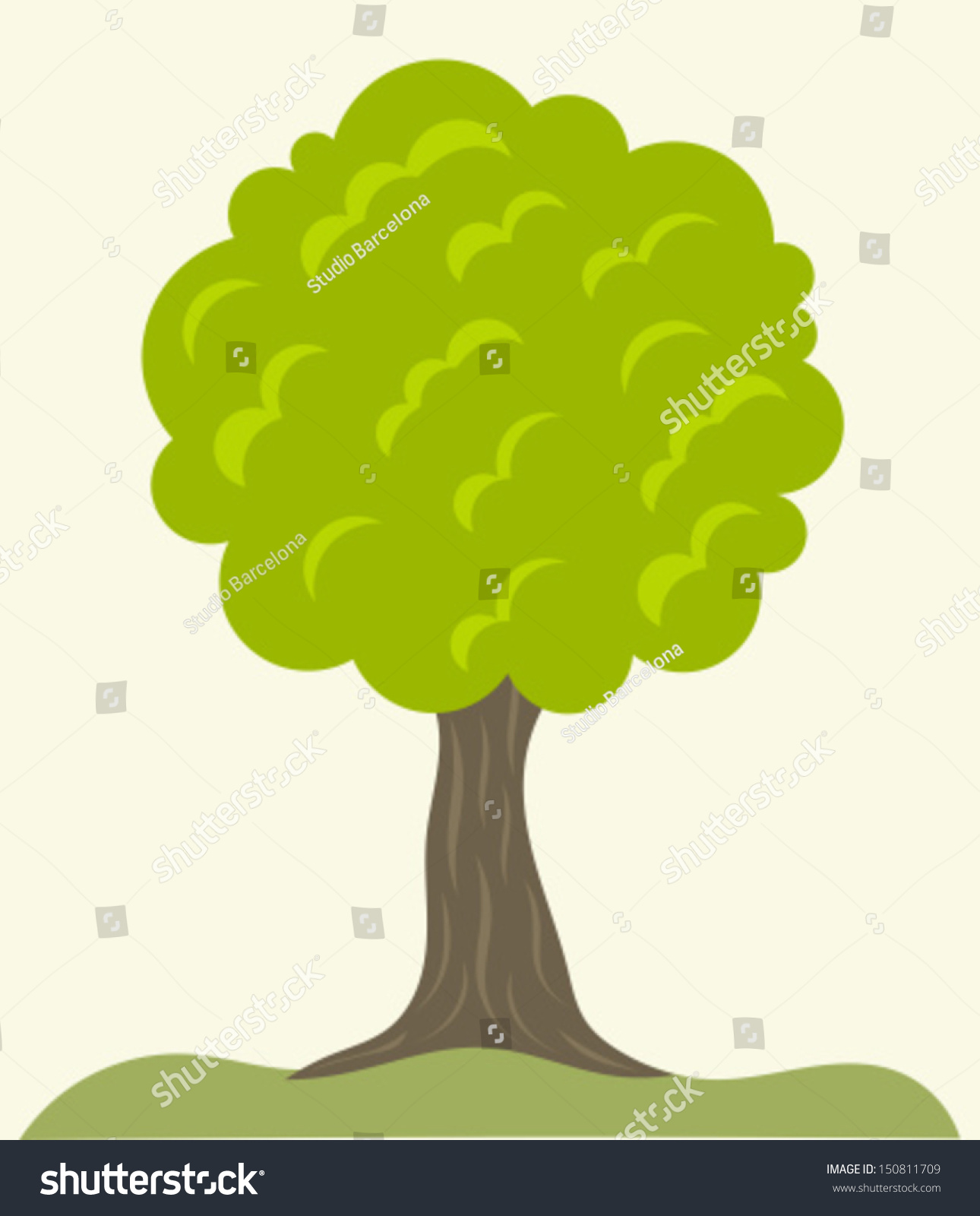 Green Tree Growing Vector Illustration Stock Vector (Royalty Free ...