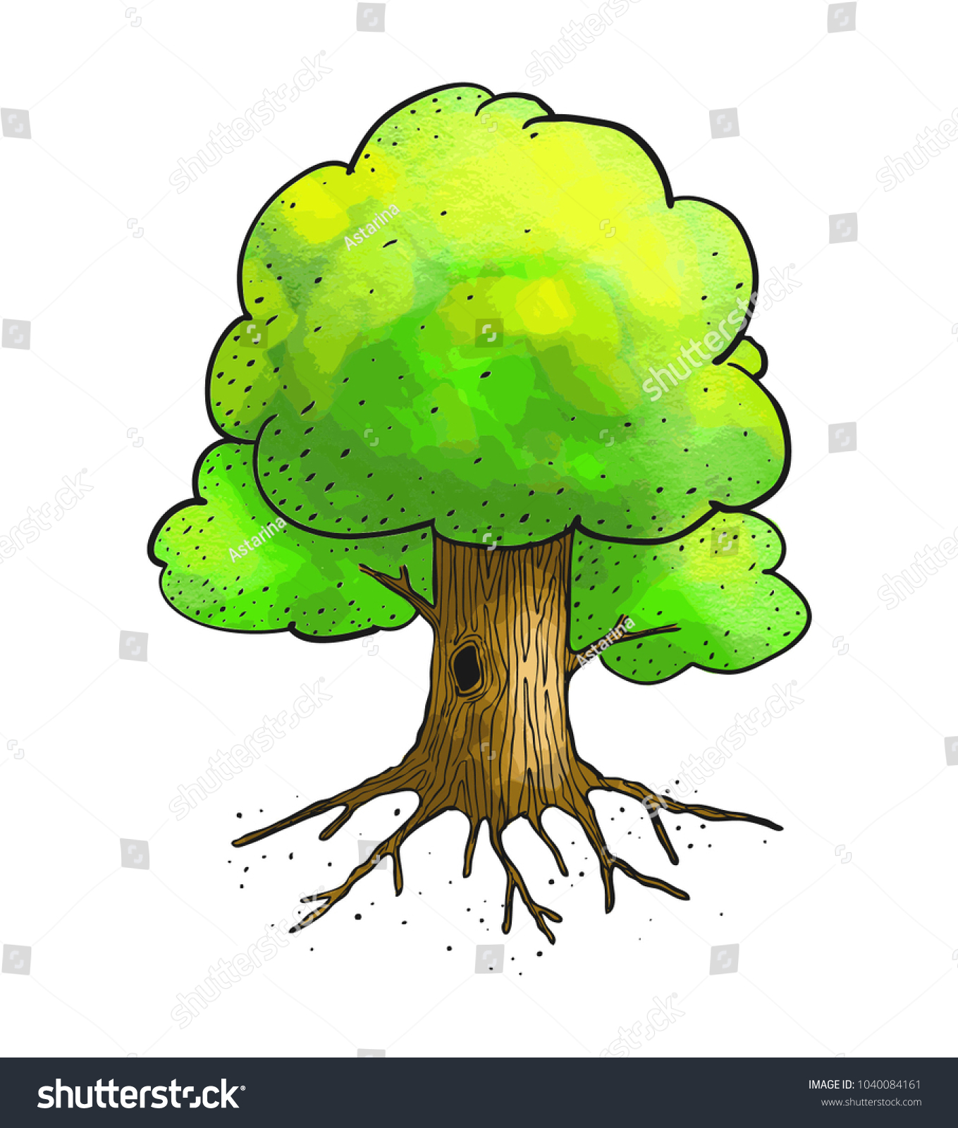 Green Tree Sketch Stock Vector (Royalty Free) 1040084161 | Shutterstock