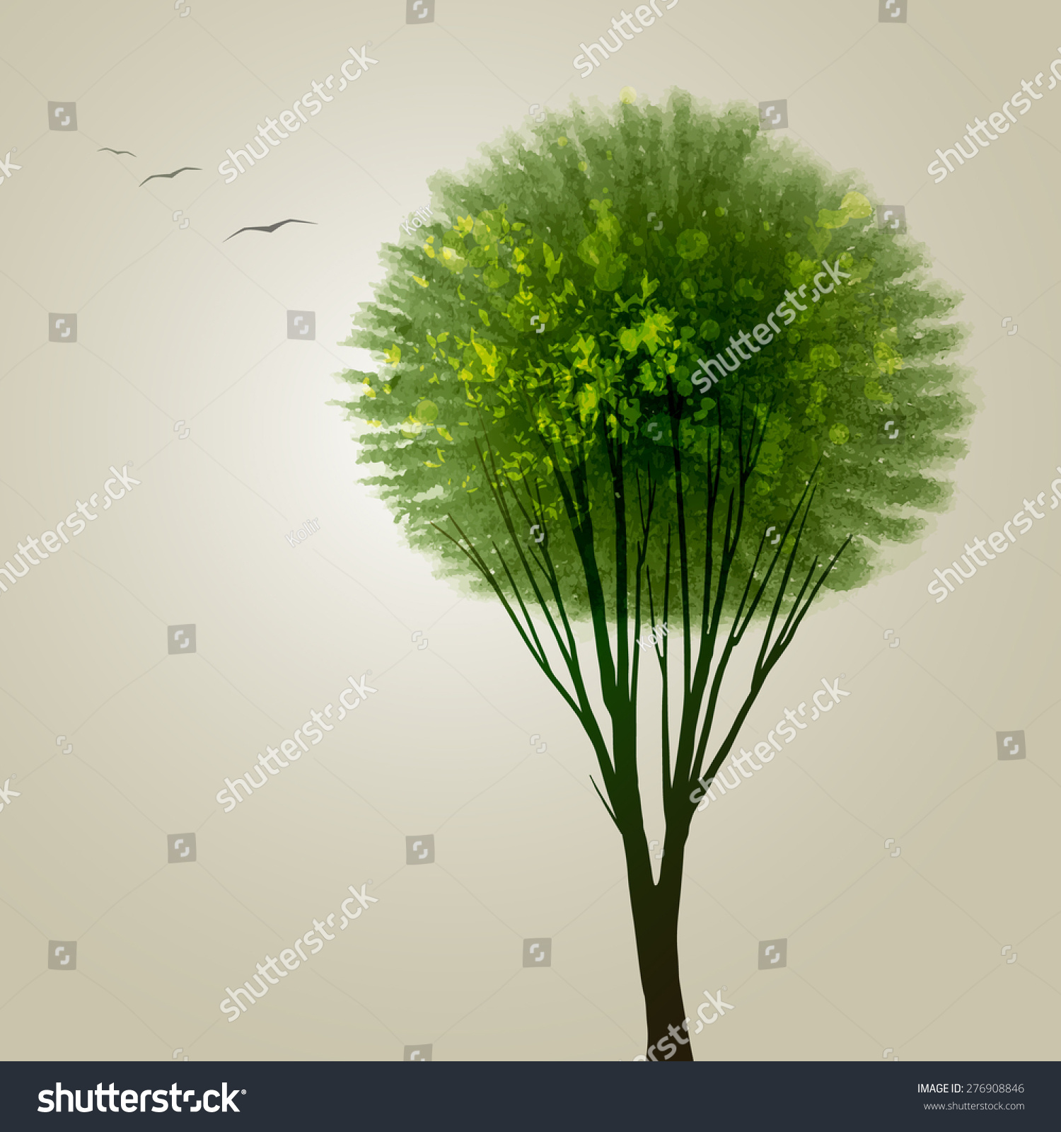 Green Tree Round Crown Stock Vector (Royalty Free) 276908846 | Shutterstock