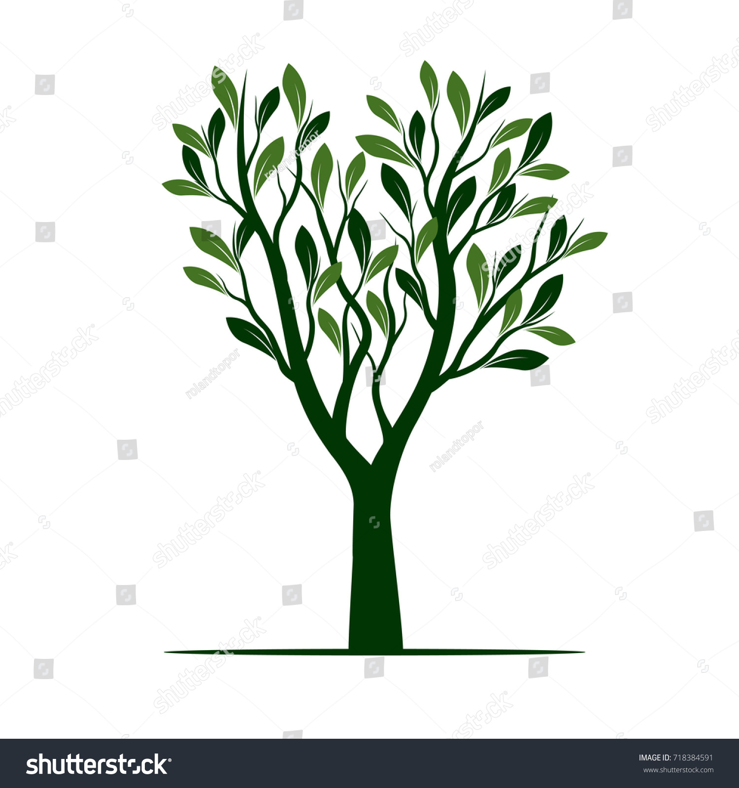 Green Tree Leaves Vector Illustration Stock Vector (Royalty Free ...
