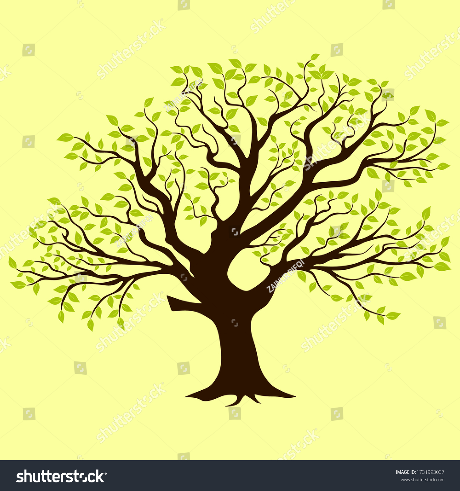 Green Tree Roots Vector Illustration Stock Vector (Royalty Free ...