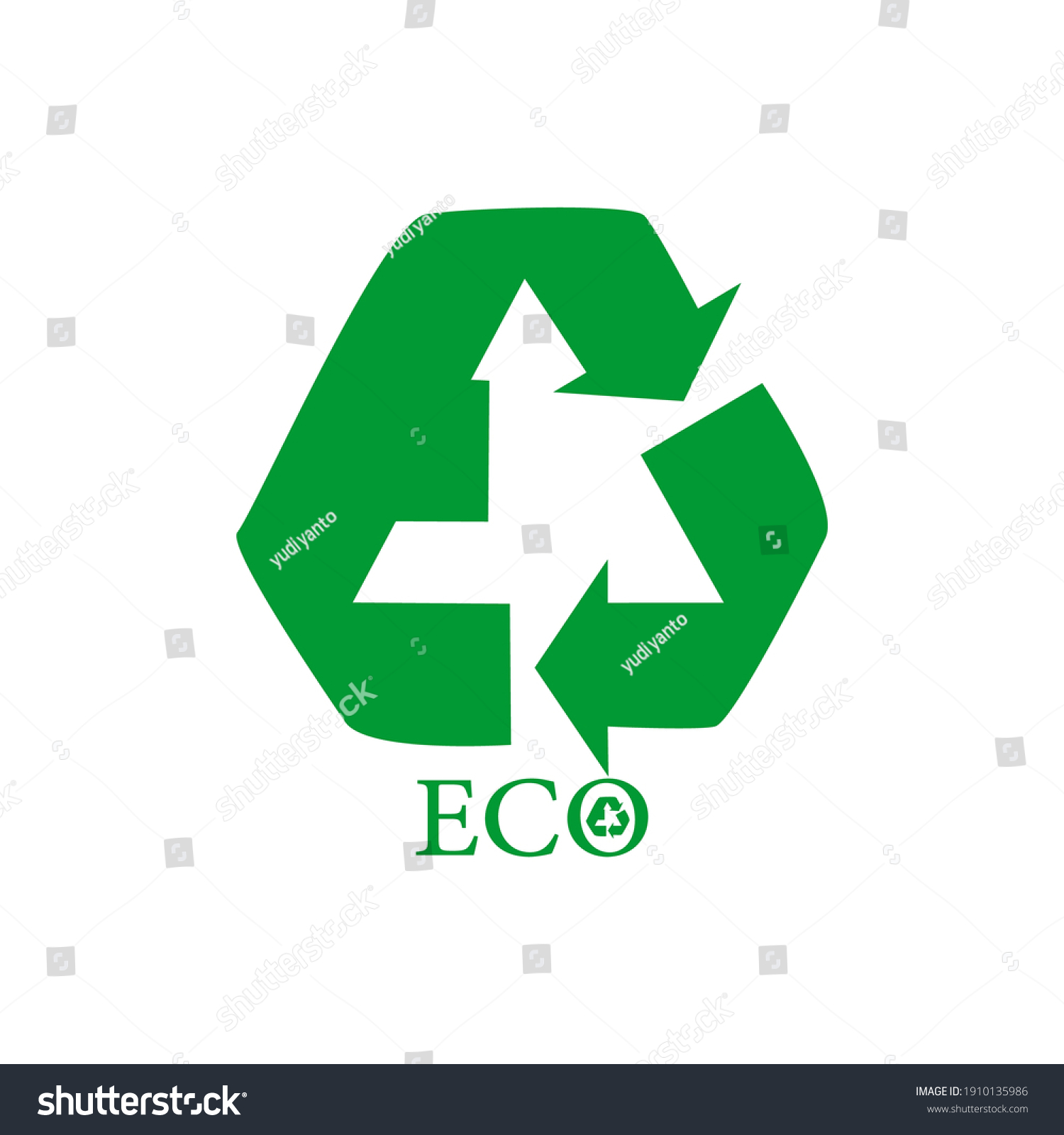 Green Triangular Eco Recycle Logo Vector Stock Vector (Royalty Free ...