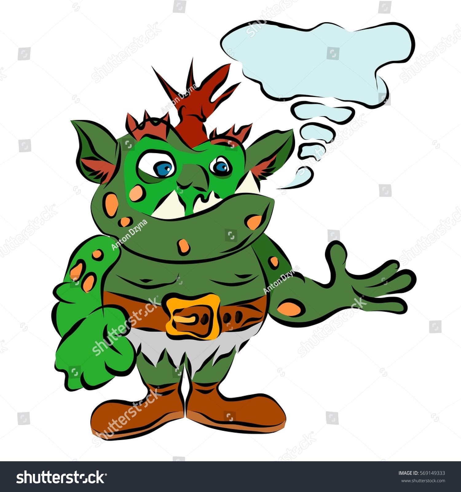 Green Troll Monster Stock Vector (Royalty Free) 569149333