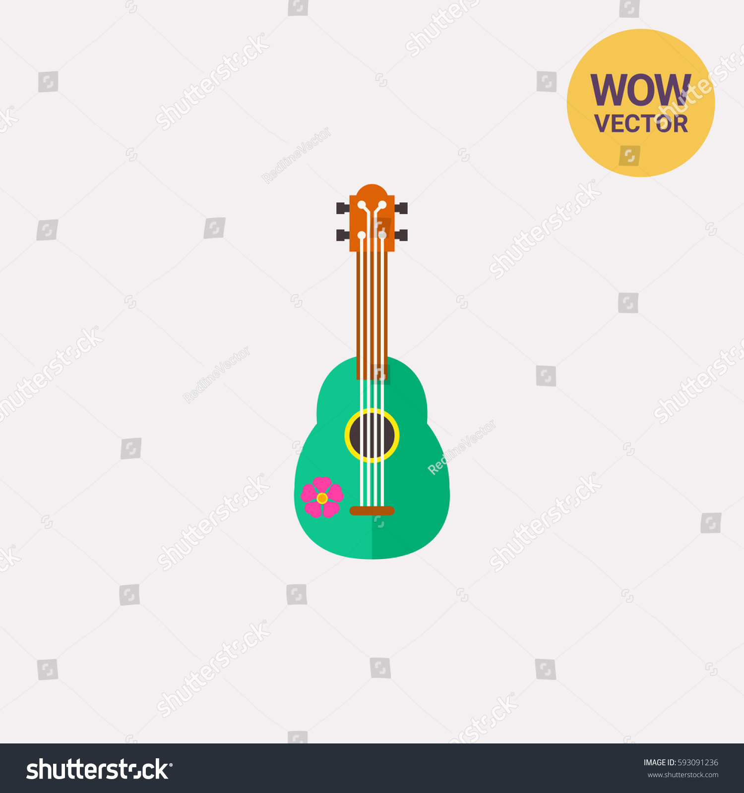 Green Ukulele Vector Icon Stock Vector (Royalty Free) 593091236