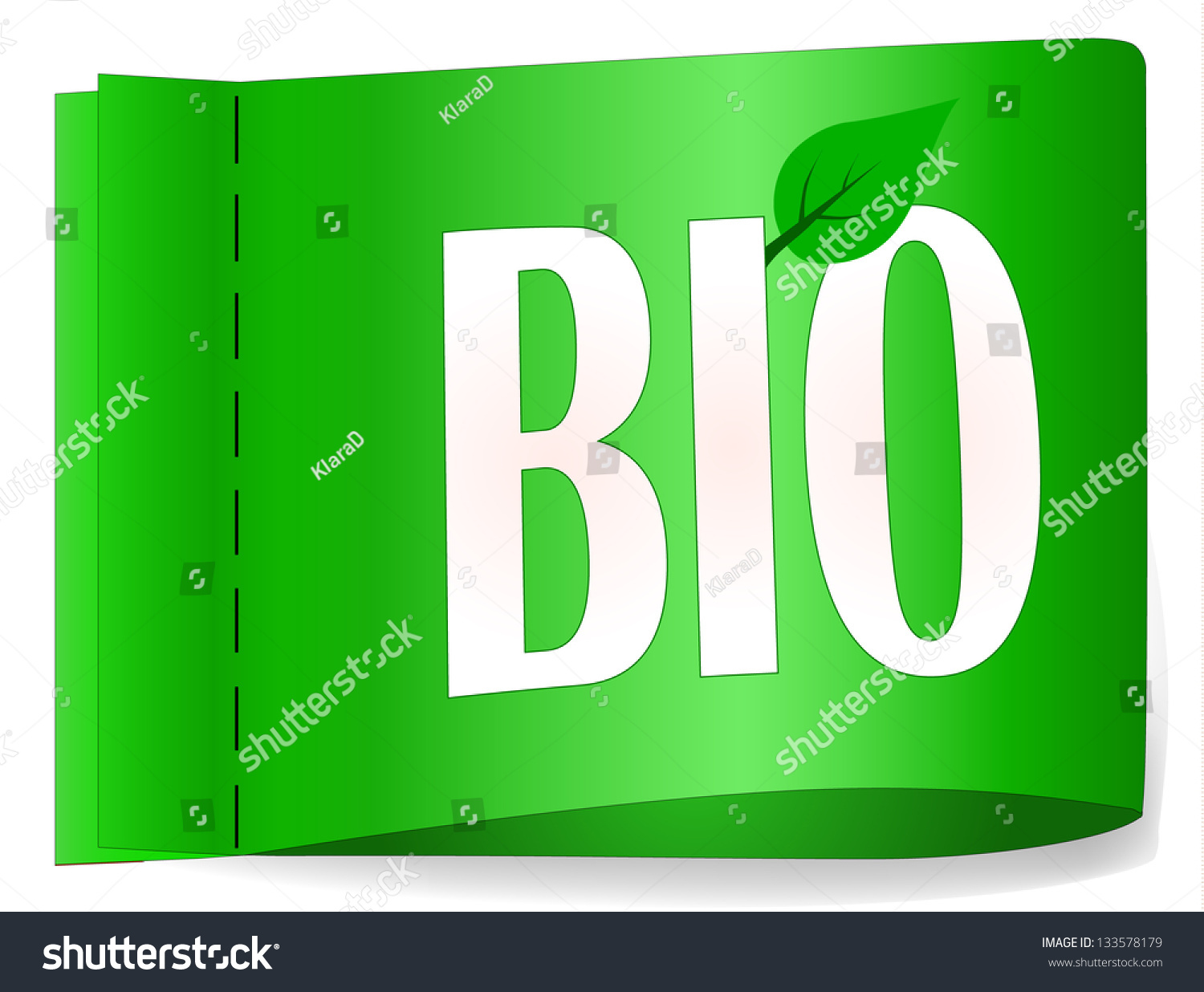 Green Vector Bio Label On White Stock Vector (Royalty Free) 133578179 ...