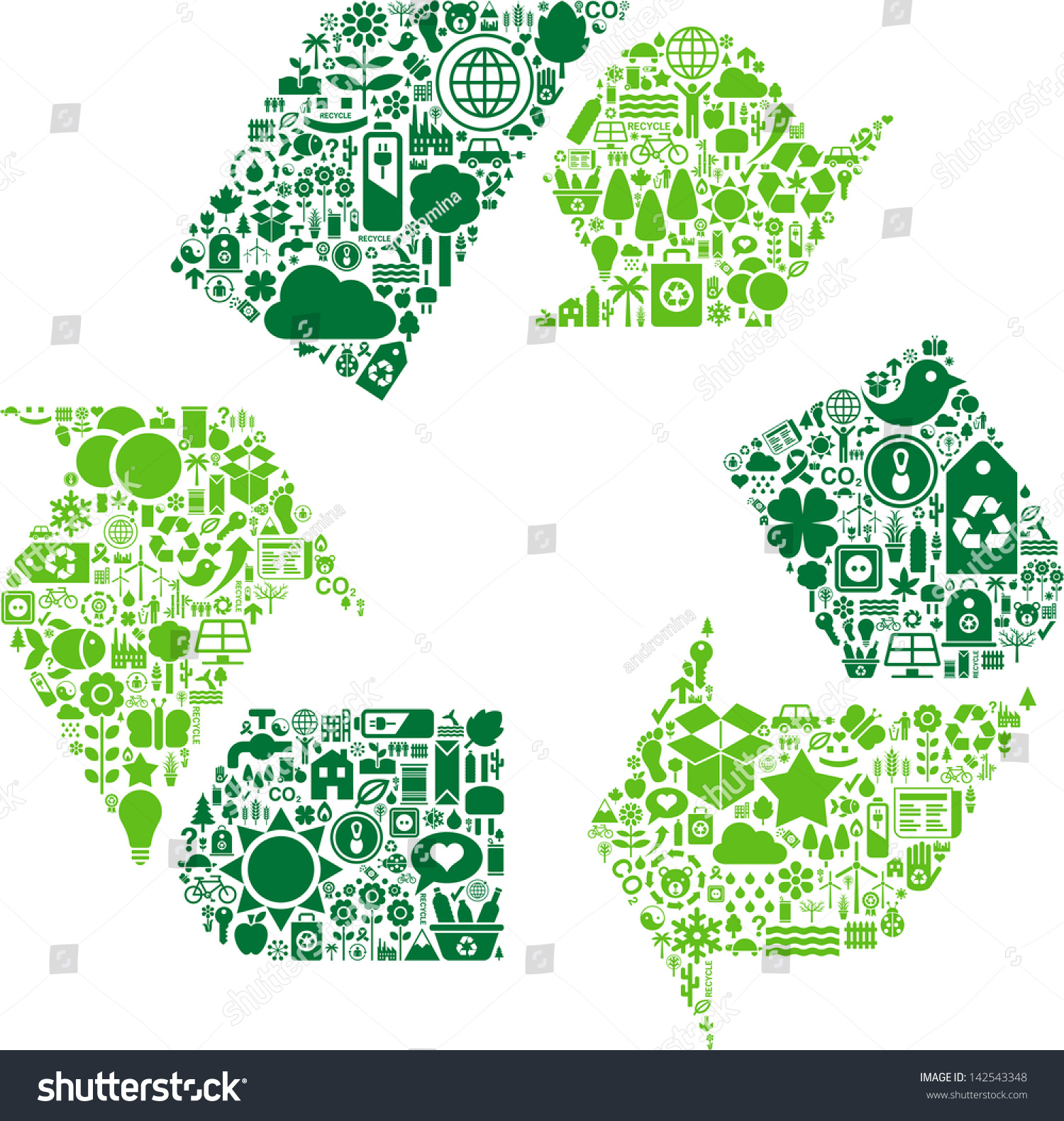 Green Vector Recycle Icon Stock Vector (Royalty Free) 142543348 ...