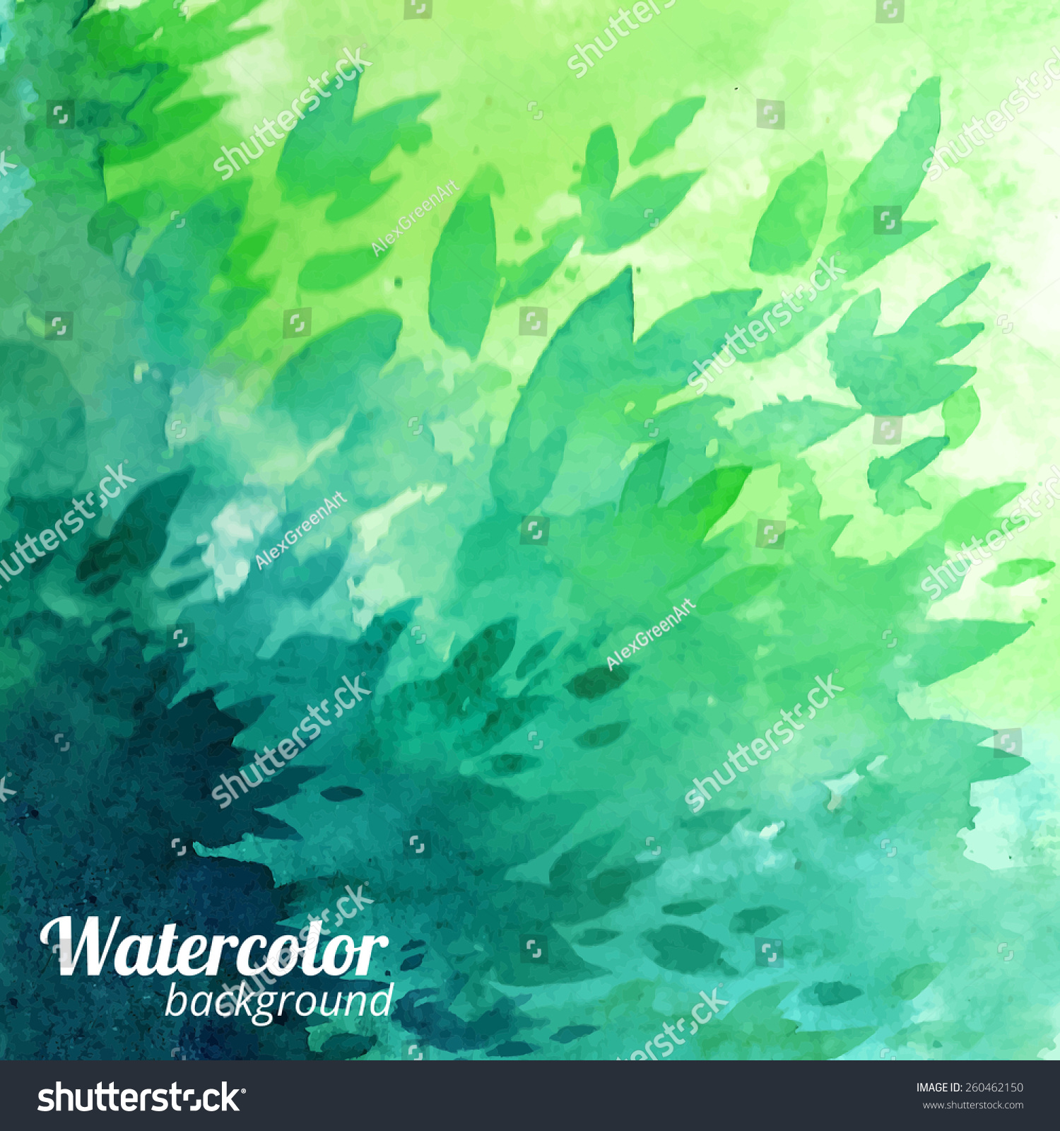Green Vector Watercolor Background Stock Vector (Royalty Free ...