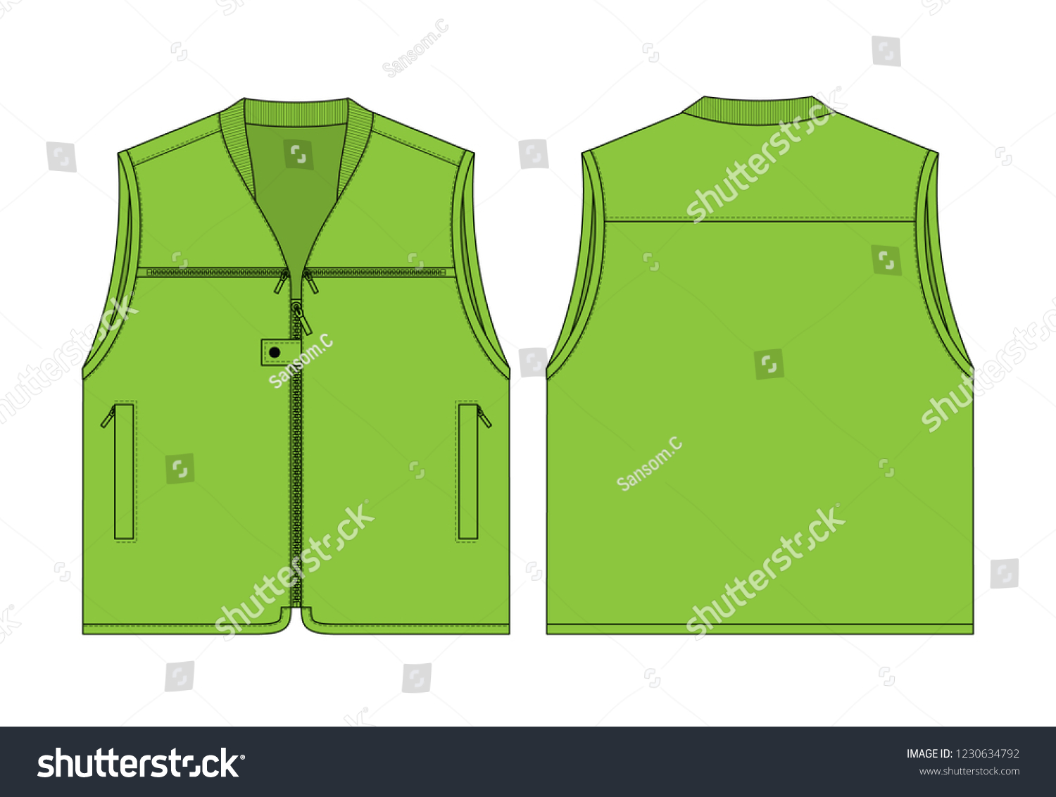 Vector verde para plantilla. Vista frontal: vector de stock (libre de ...