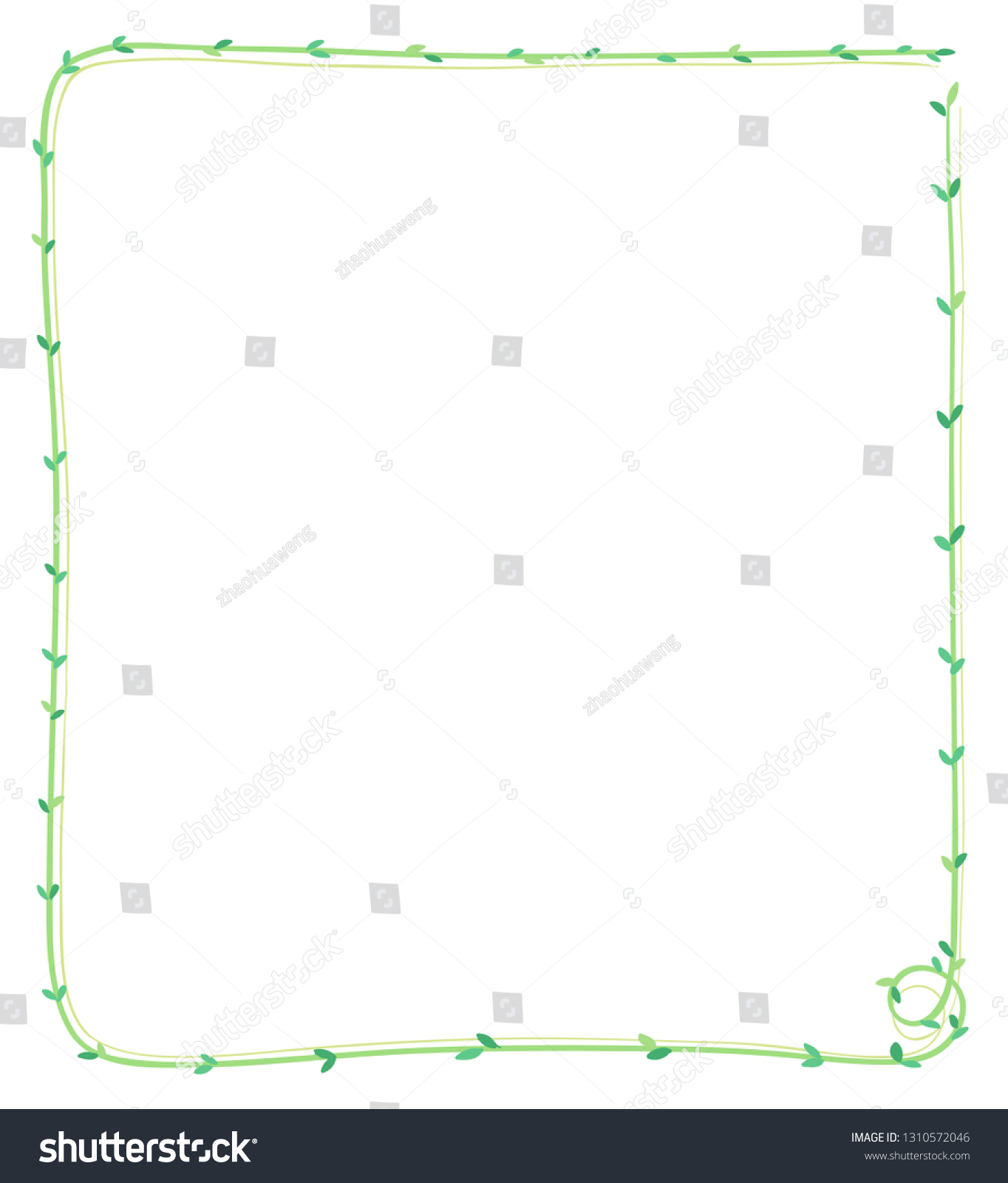 Green Vine Style Border Stock Vector (Royalty Free) 1310572046 ...