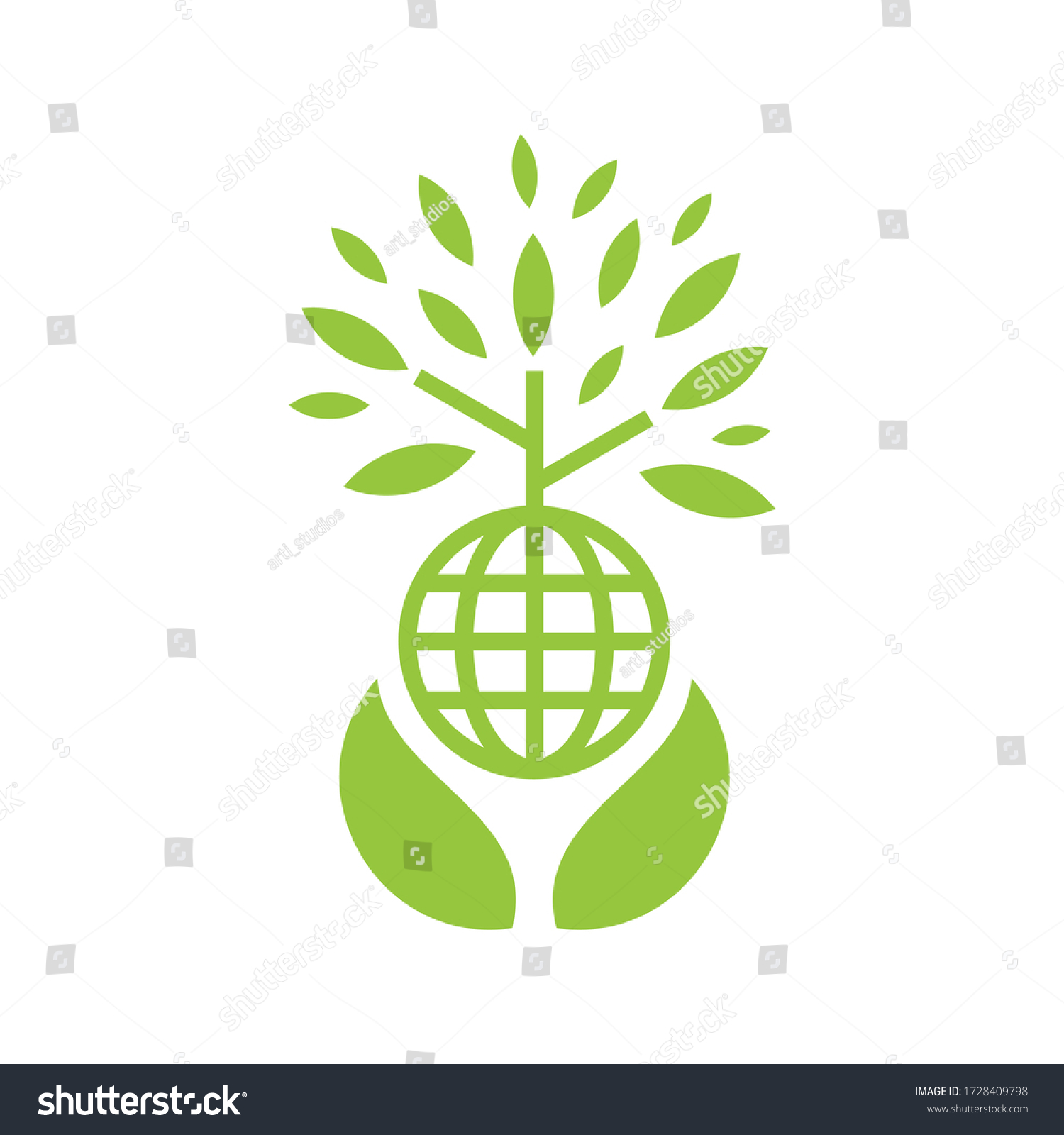 Green World Logo Design Vector Template Stock Vector (Royalty Free ...