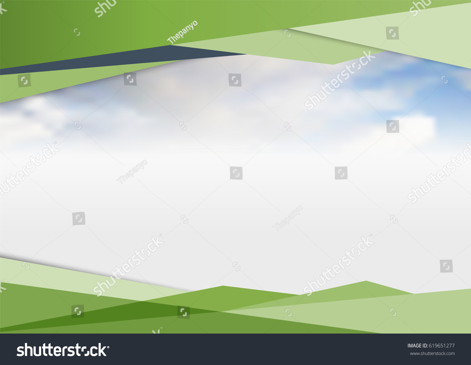 Greenery Background Template Presentation Empty Copy Stock Vector ...