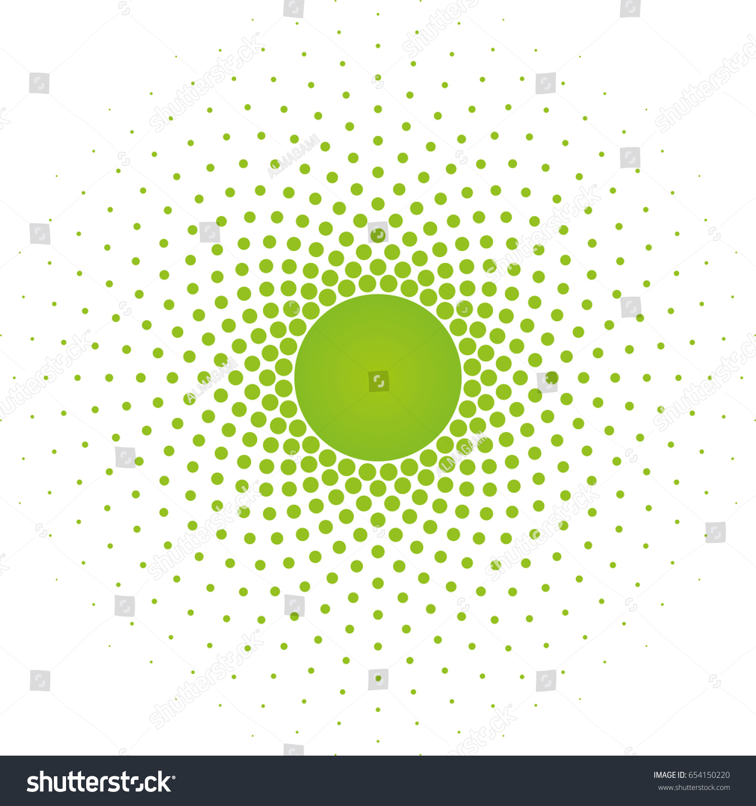 Greenery Halftone Circle Frame Vector Design Stock Vector (Royalty Free ...