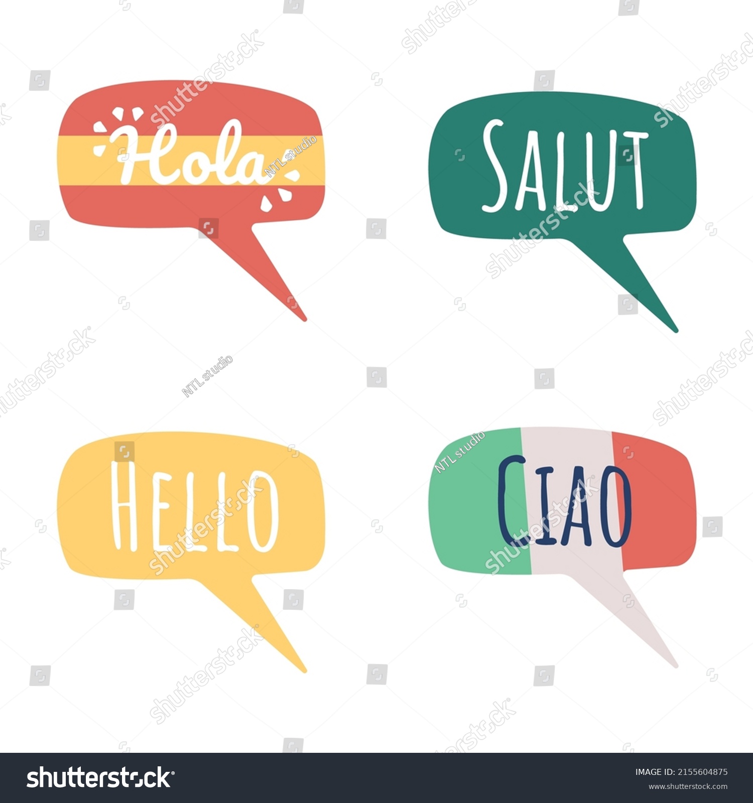 Greeting Words Different Languages Semi Flat Stock Vector (Royalty Free ... Greeting Words Different Languages Semi Flat Stock Vector (Royalty Free ...