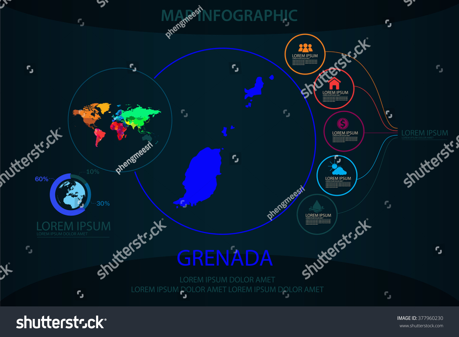 Grenada Map Infographic Stock Vector (Royalty Free) 377960230 ...