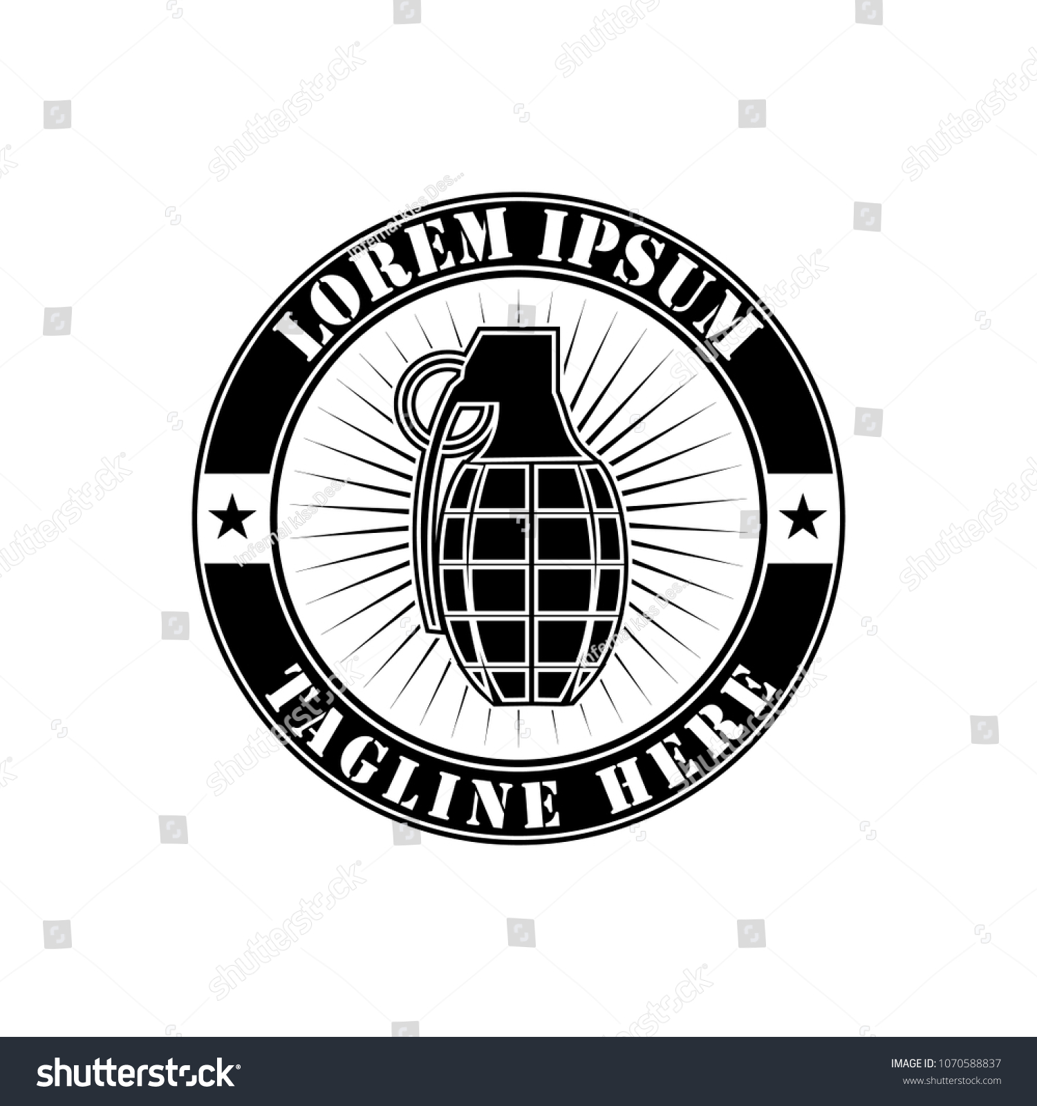 Grenade Vector Military Theme Vector Logo: vetor stock (livre de ...