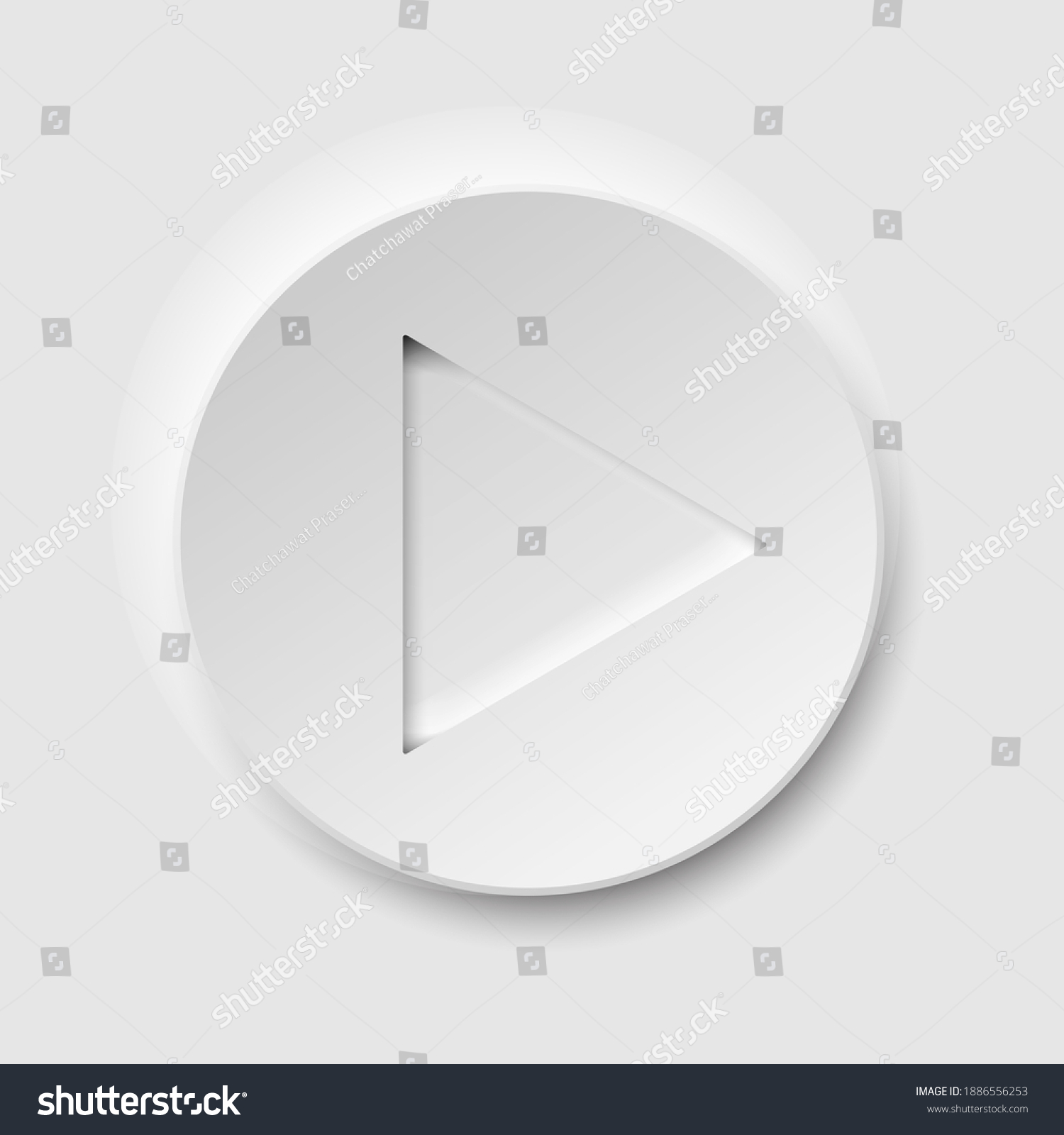 Grey Button Groove Logo Play Button Stock Vector (Royalty Free ...