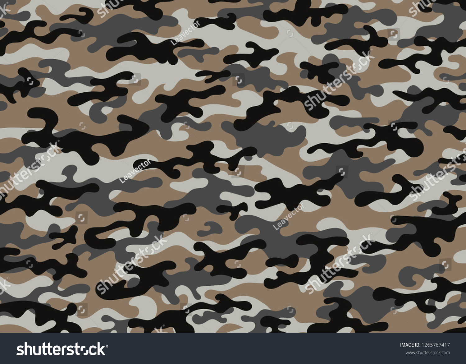 Grey Camouflage Pattern Stock Vector (Royalty Free) 1265767417