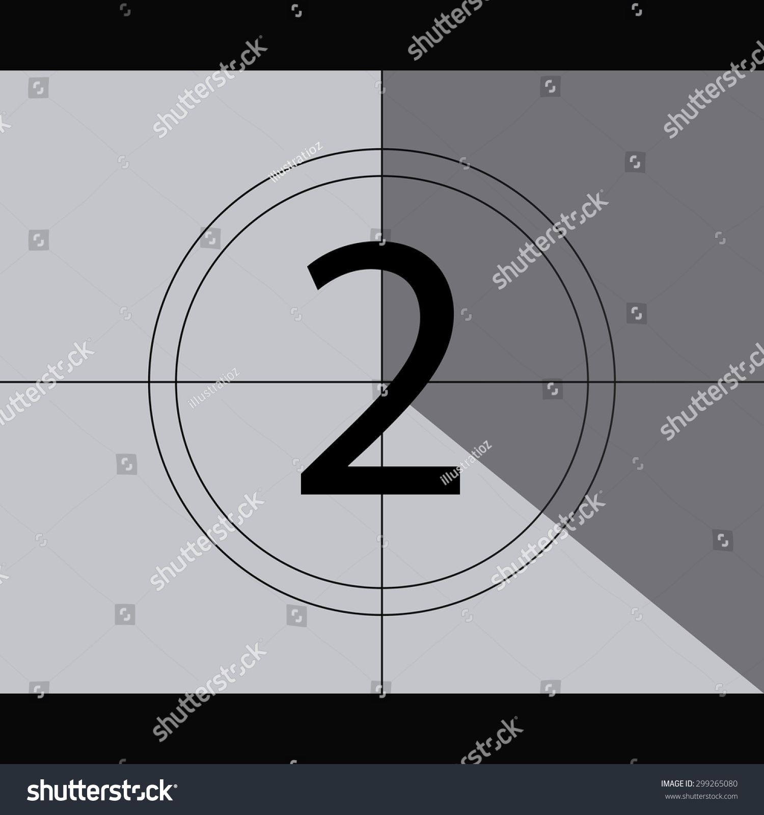 Grey Cinema Screen Countdown Vector Illustration Stock Vector (Royalty ...