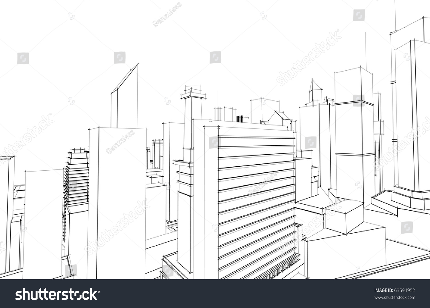 Grey City Stock Vector (Royalty Free) 63594952