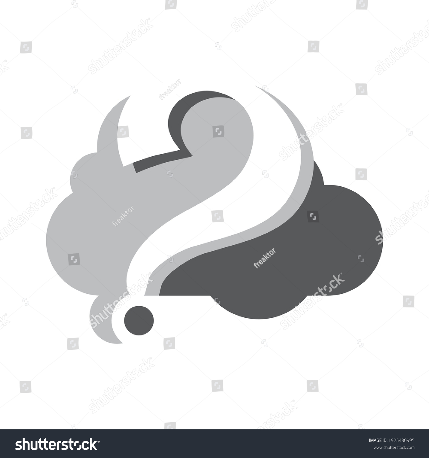 Grey Cloud Negative Question Mark Logo Stock Vector (Royalty Free ...