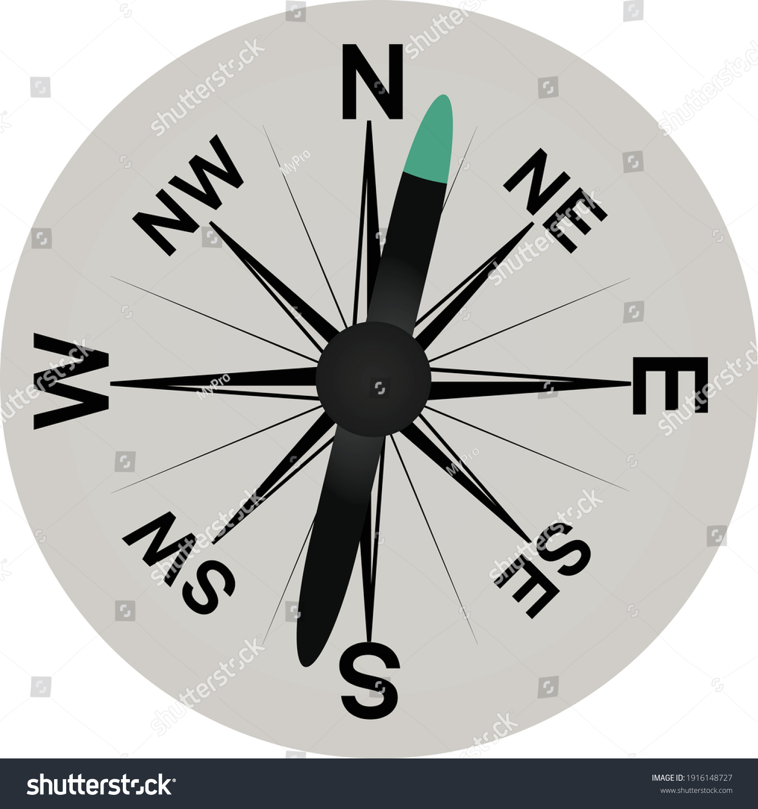 Grey Compass Sign Vector Illustration Stock Vector (Royalty Free ...