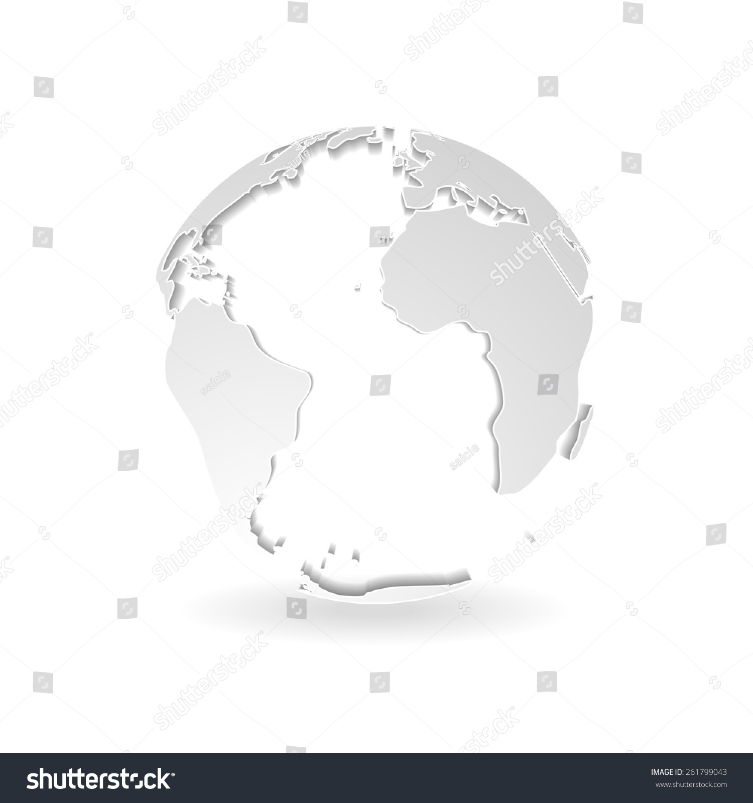 Grey 3d Outline Globe Design Vector Stock Vector (Royalty Free ...