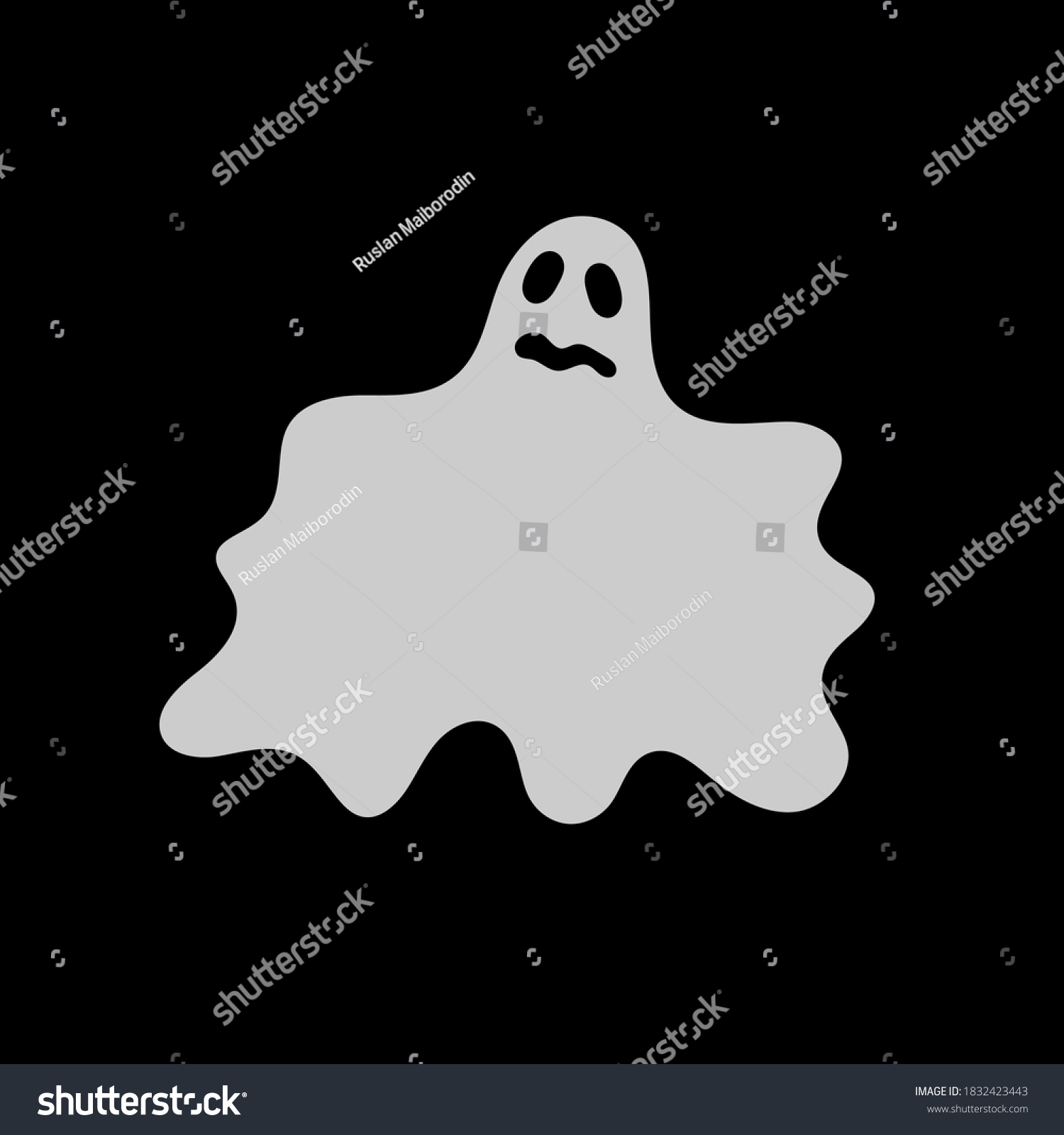 Grey Ghost Logo Icon Vector Template Stock Vector (Royalty Free ...