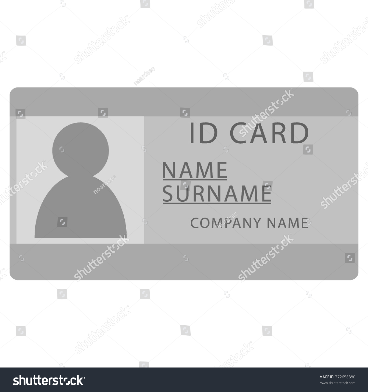 Grey Identification Card Stock Vector (Royalty Free) 772656880