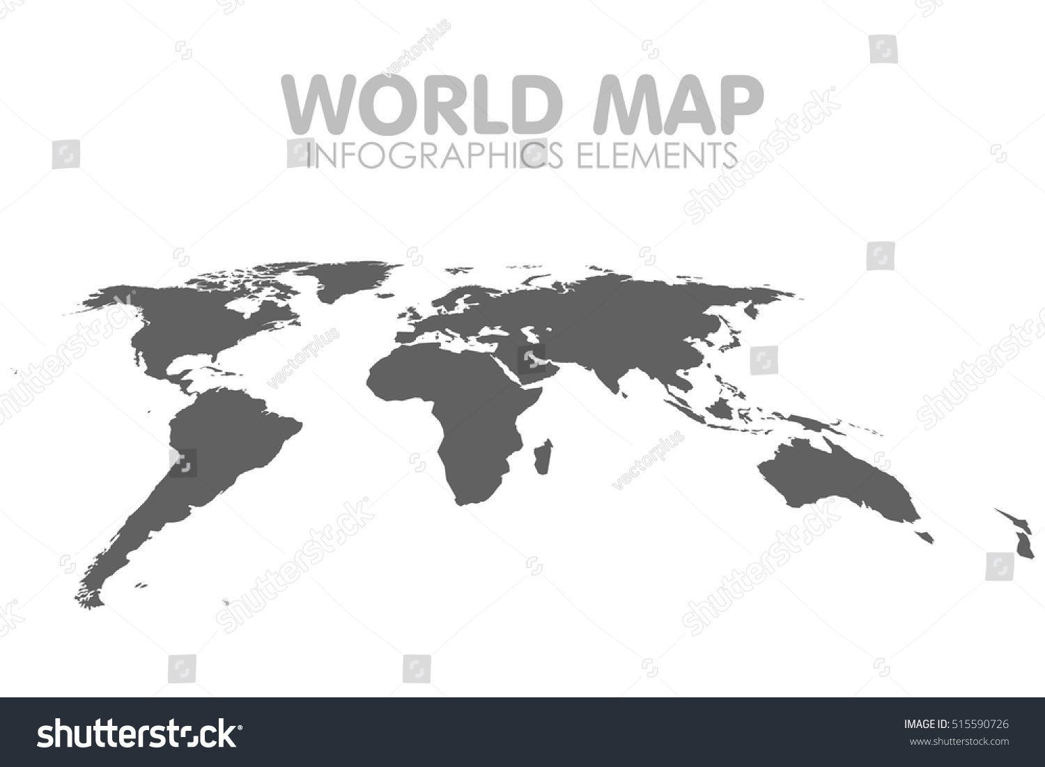 Grey Political World Map Vector Isolated: vector de stock (libre de ... Grey Political World Map Vector Isolated: vector de stock (libre de ...