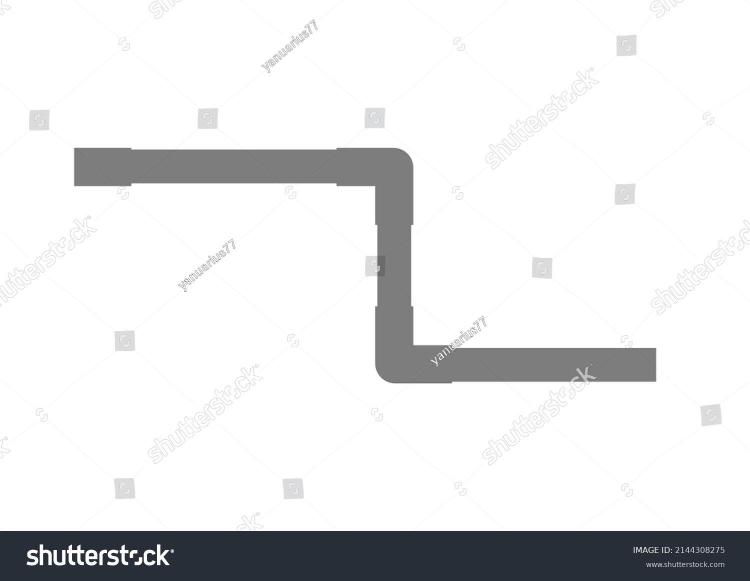 Grey Pvc Turn Pipe Installation Stock Vector (Royalty Free) 2144308275 ...