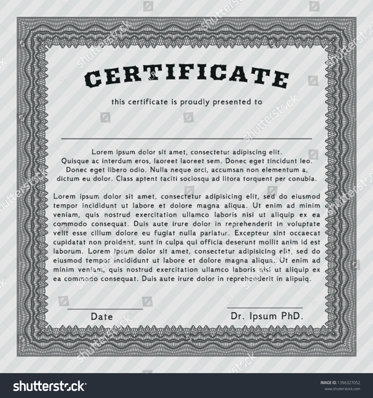 Grey Sample Certificate Money Design Printer Stock Vector (Royalty Free ...