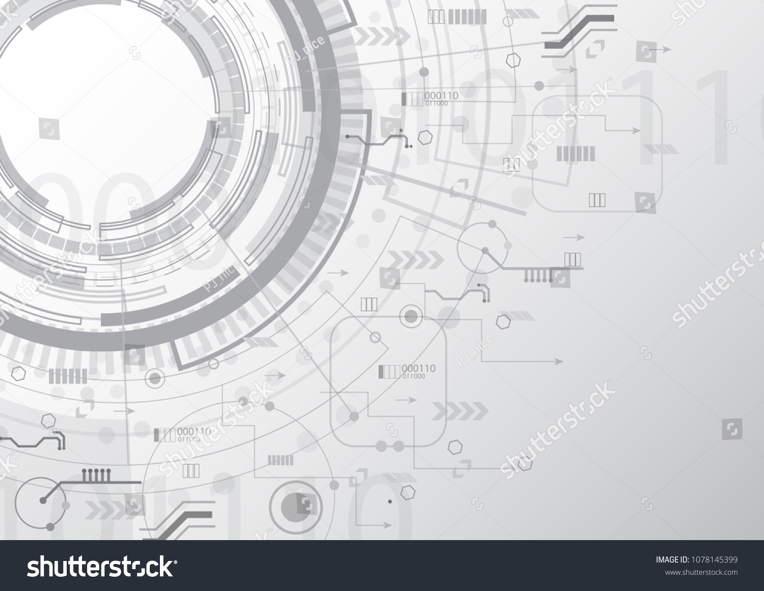 Grey Several Circuit Technology Background Stock Vector (Royalty Free ...