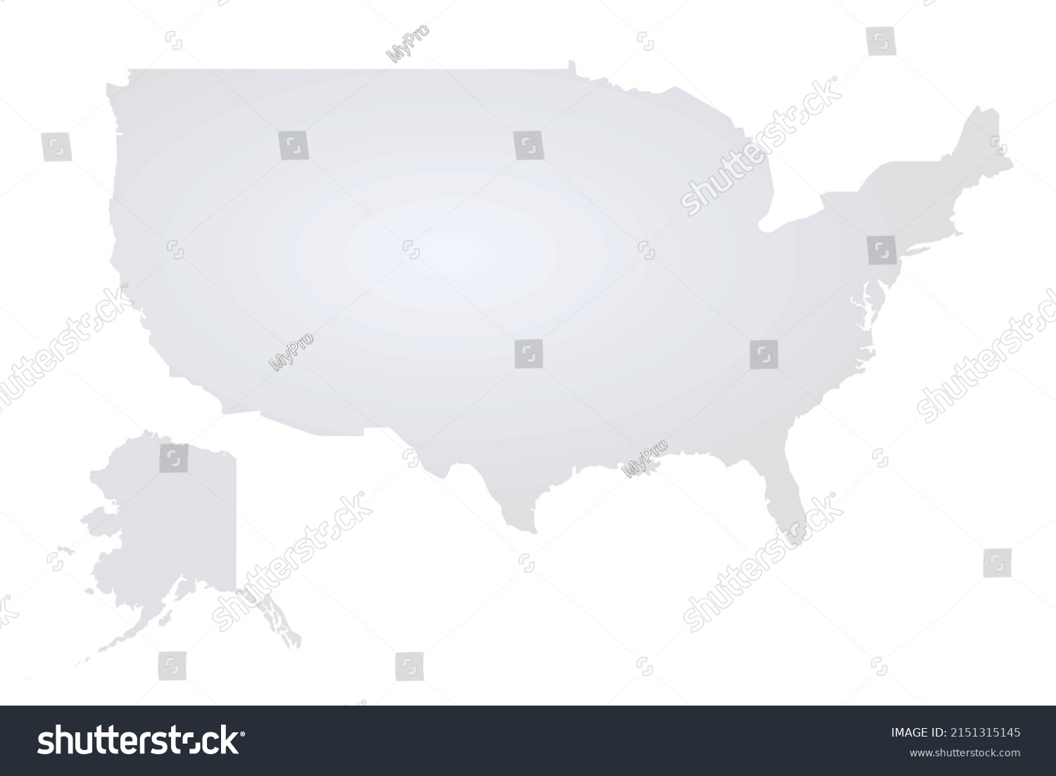 Grey Usa Map Vector Illustration Stock Vector (Royalty Free) 2151315145 ...